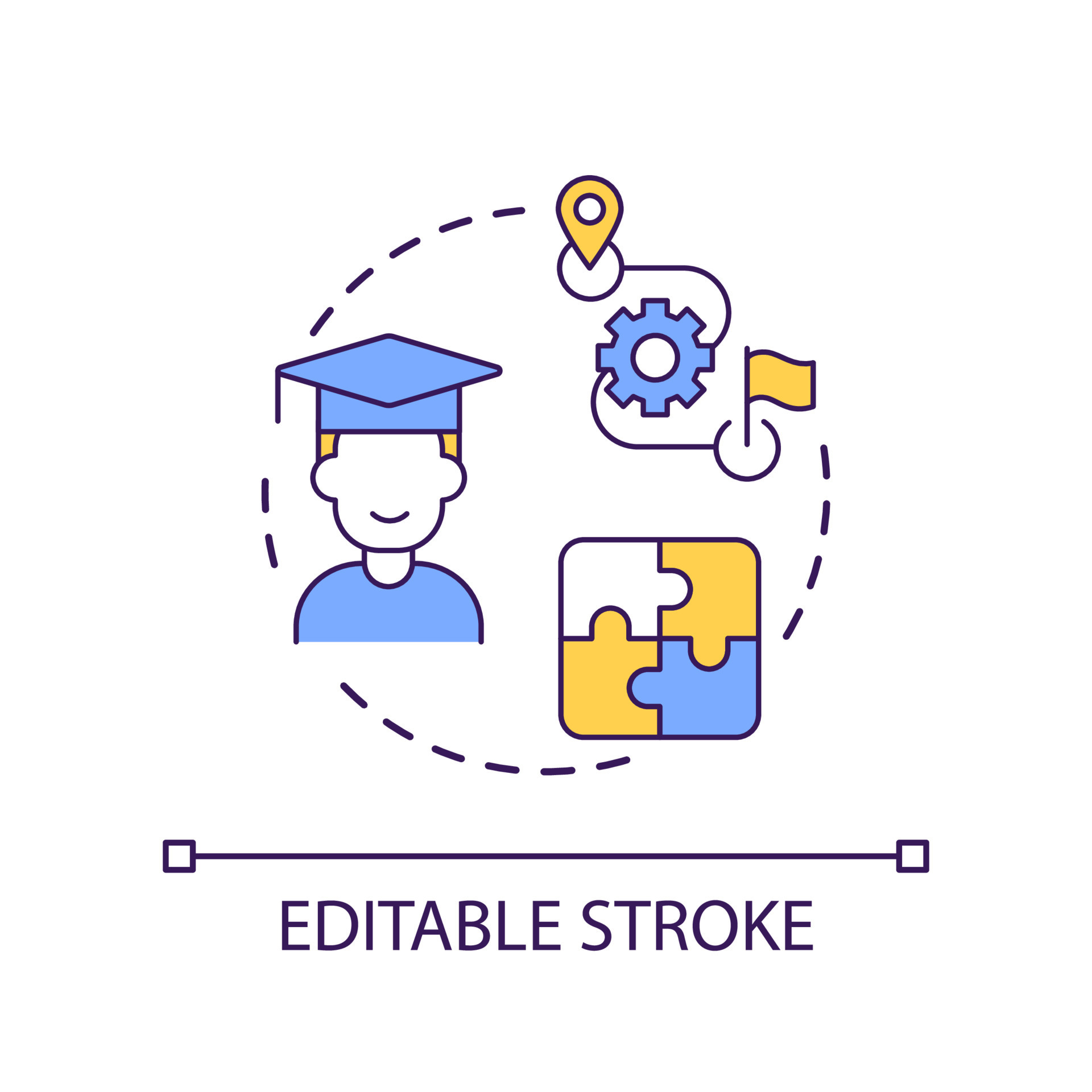 Learning pathway concept icon. Education program path abstract idea ...