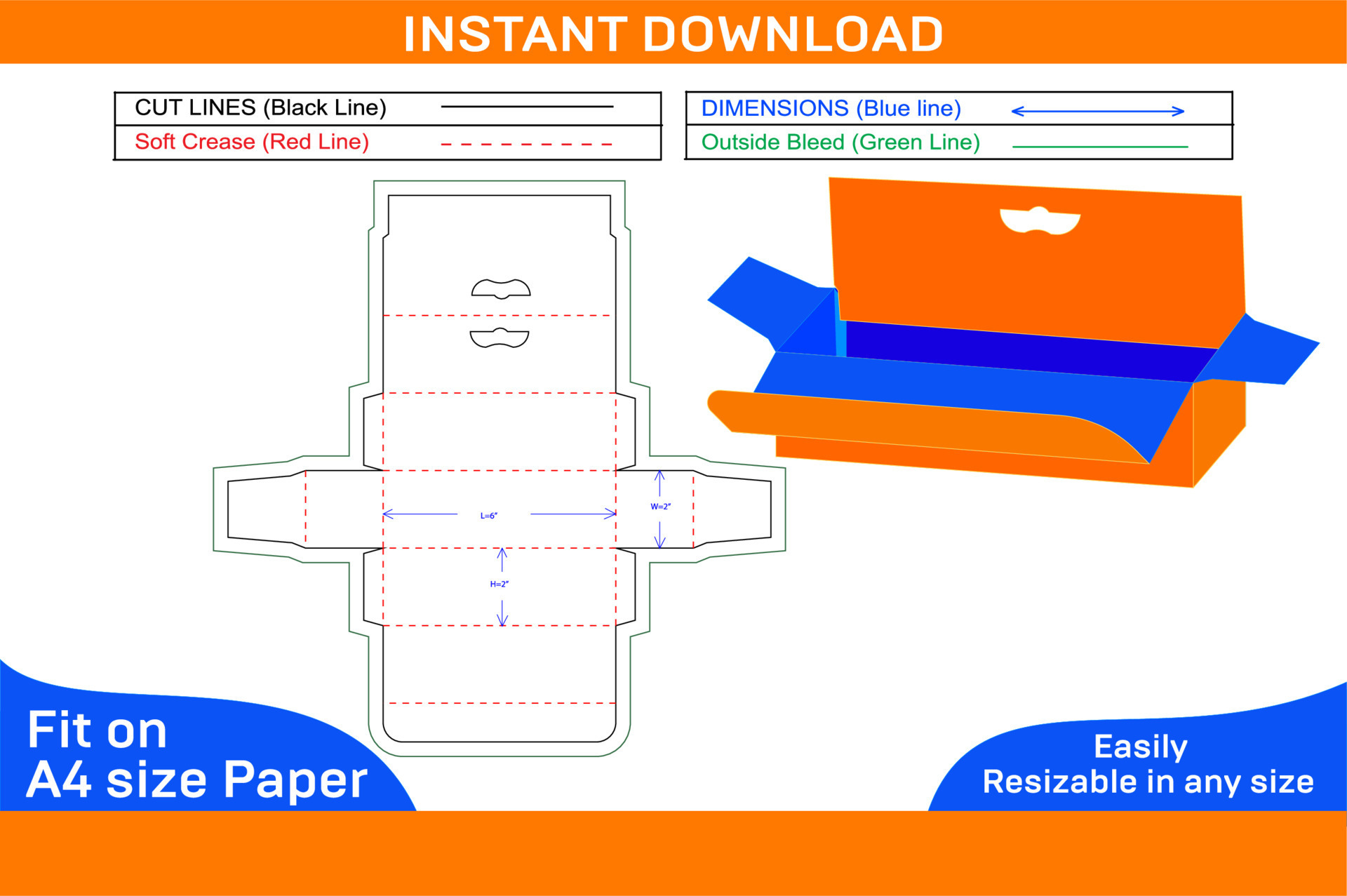 Lip Balm Box Dieline Template And 3d Box Design Easily Editable And Resizeable Box Dieline And
