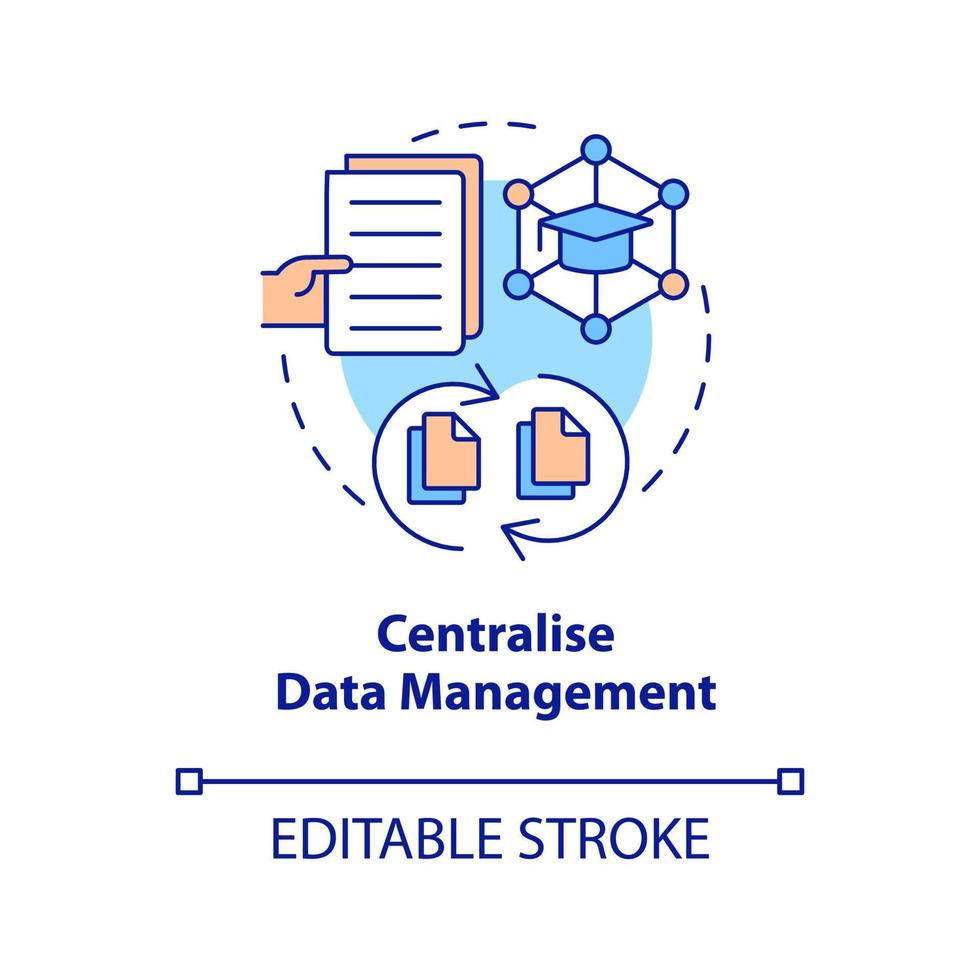 centralizar datos administración concepto icono. beneficio de industria ...