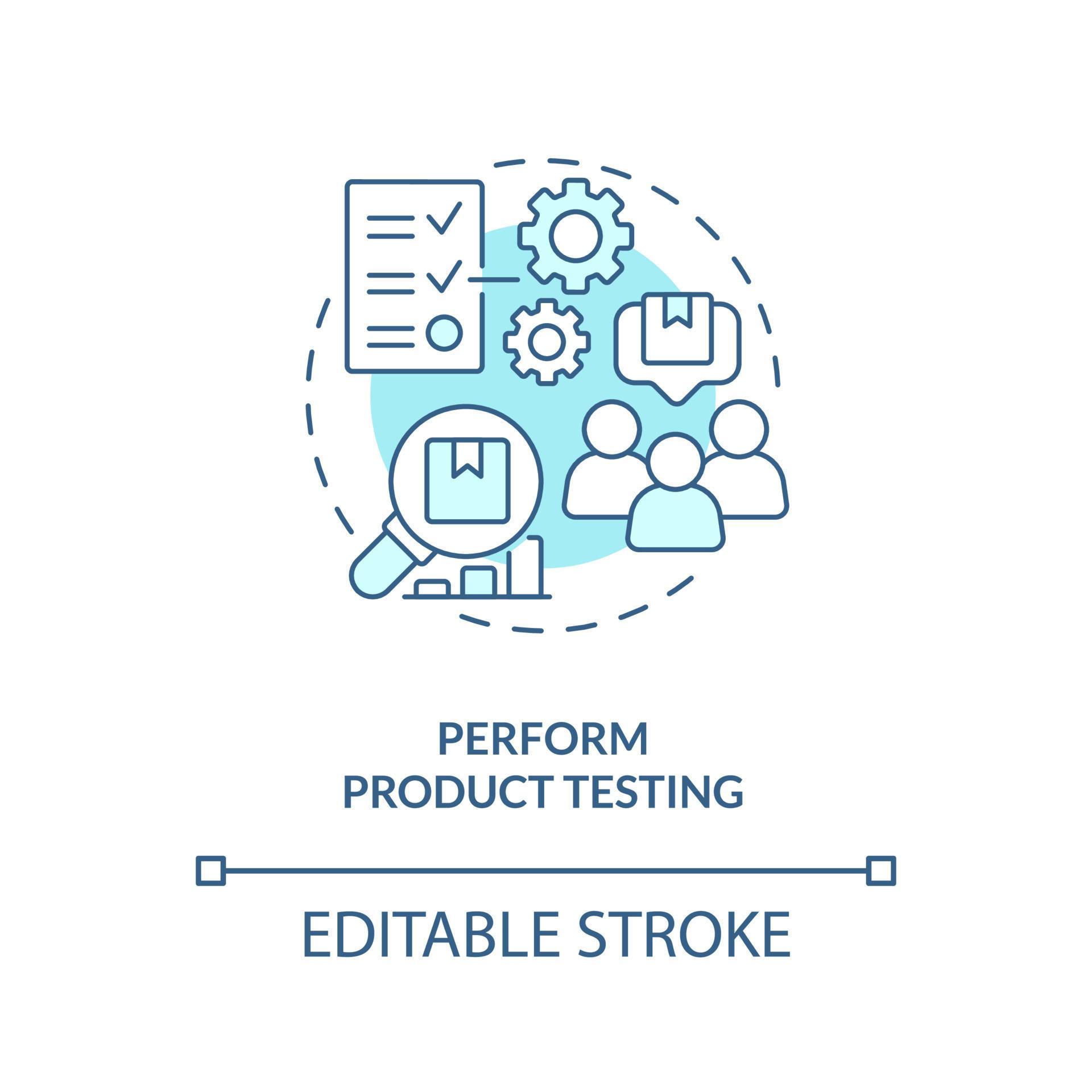 Perform Product Testing Turquoise Concept Icon Improving Customer Service Abstract Idea Thin