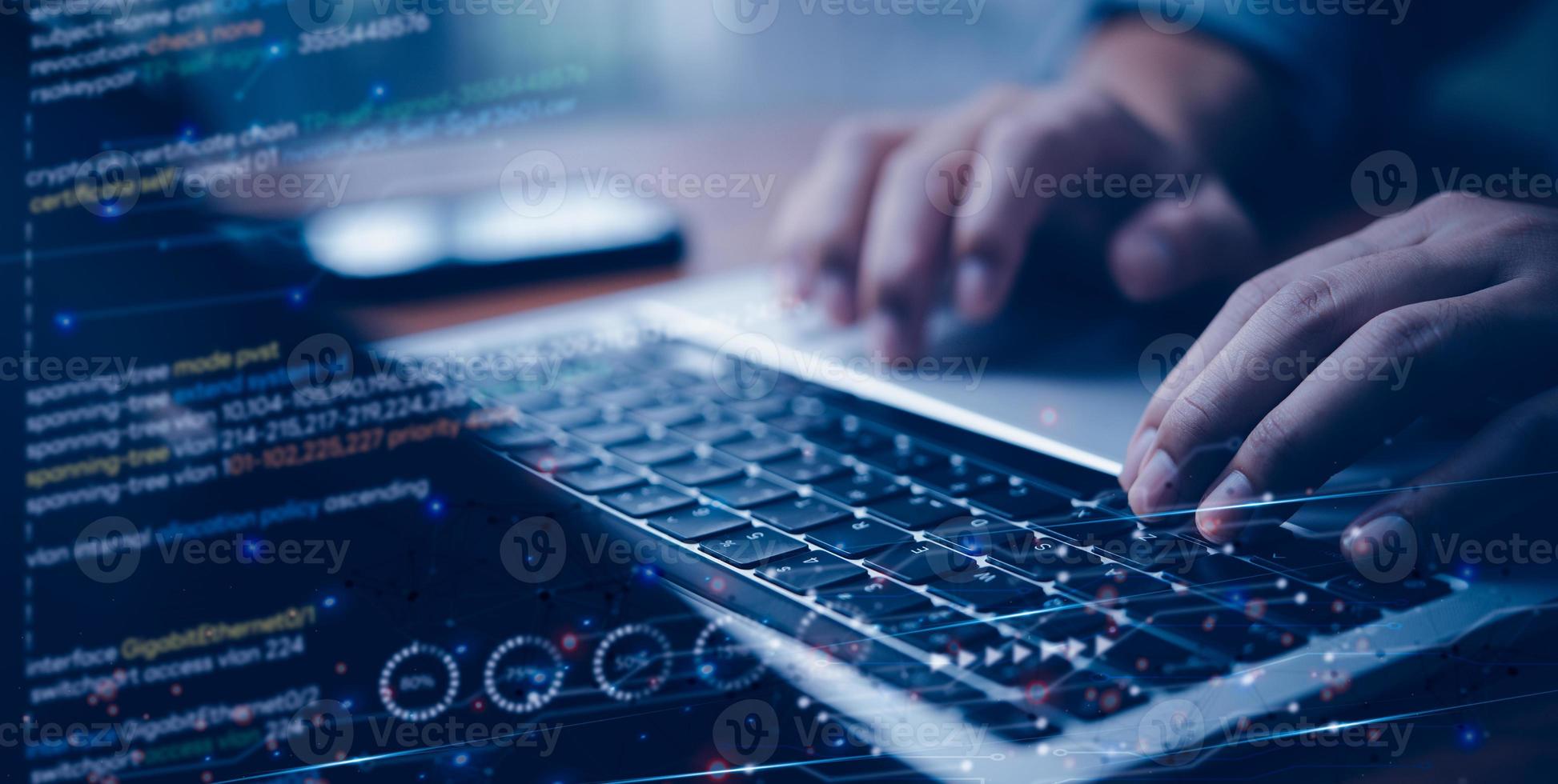 Digital Technology Coding Programmer And Cyber Security Software Development Javascript On