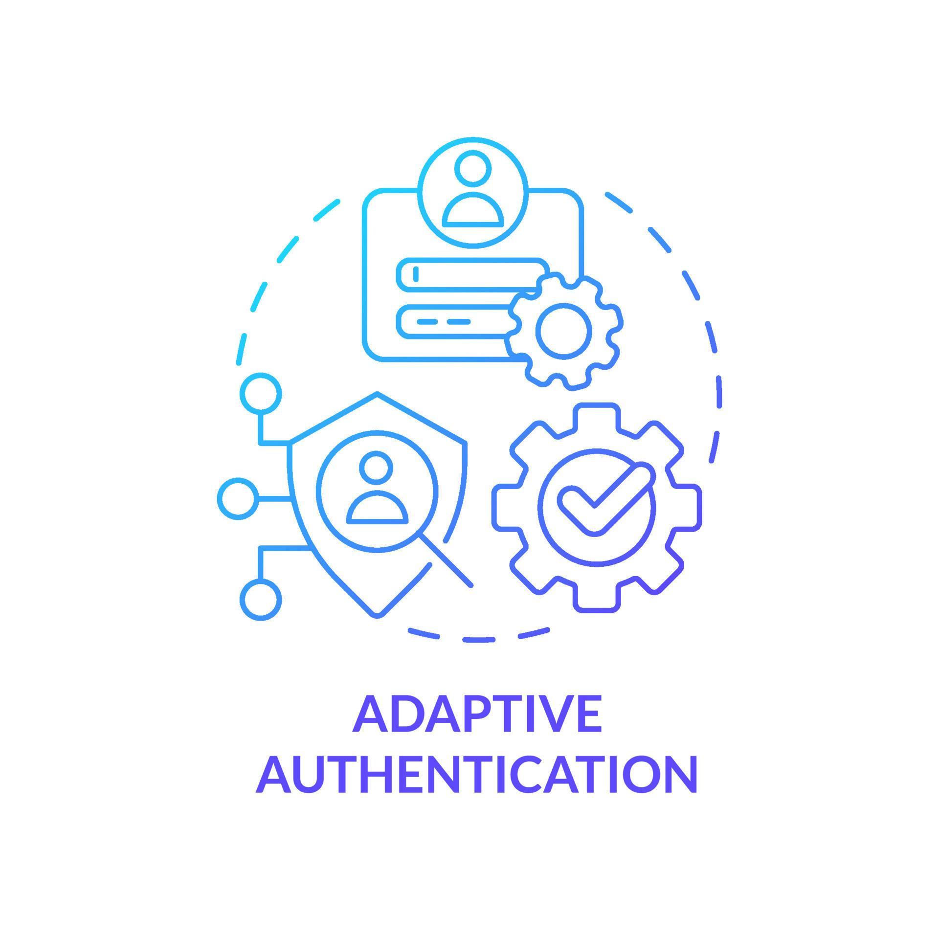 Adaptive authentication blue gradient concept icon. User recognition ...