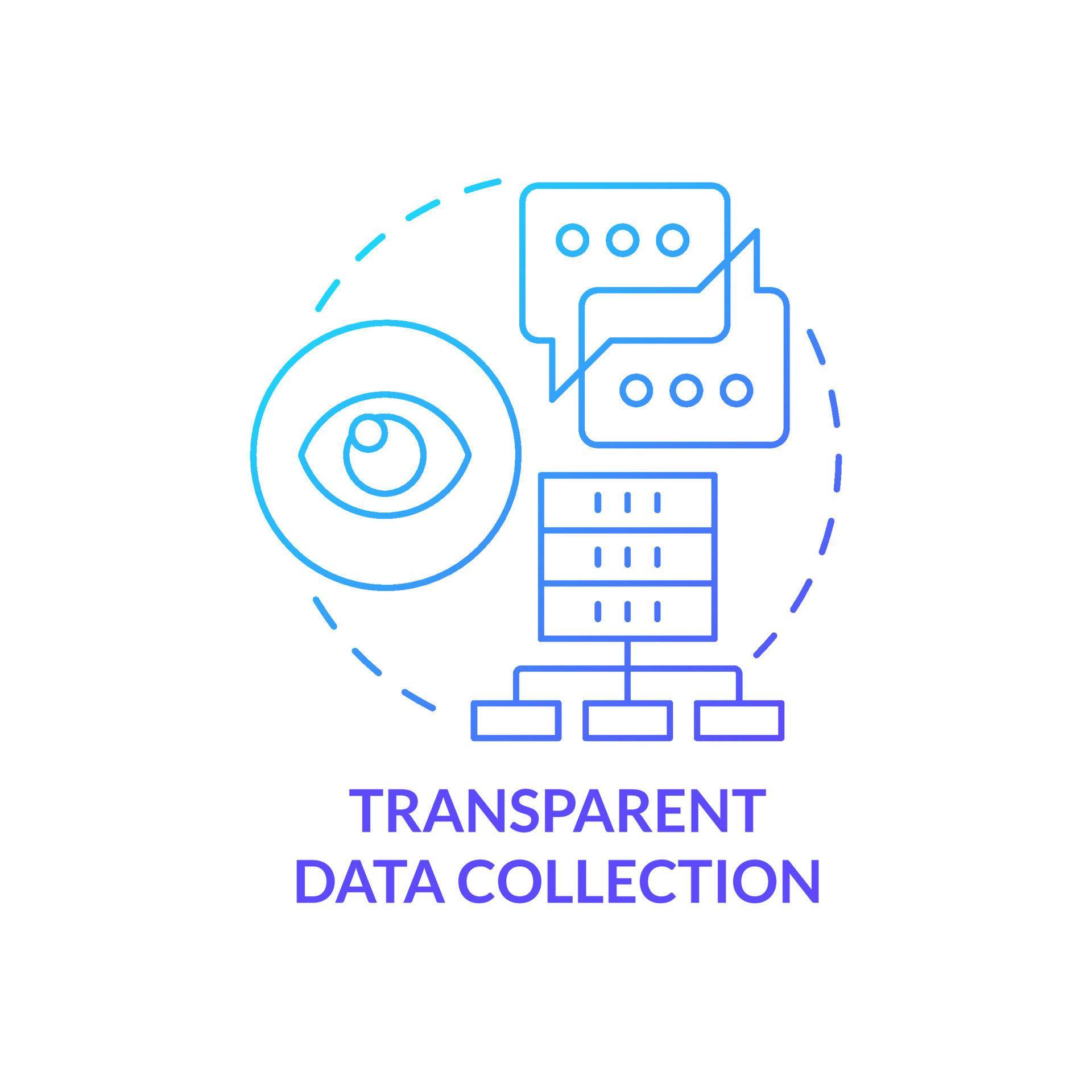 Transparent data collection blue gradient concept icon. Consumer ...