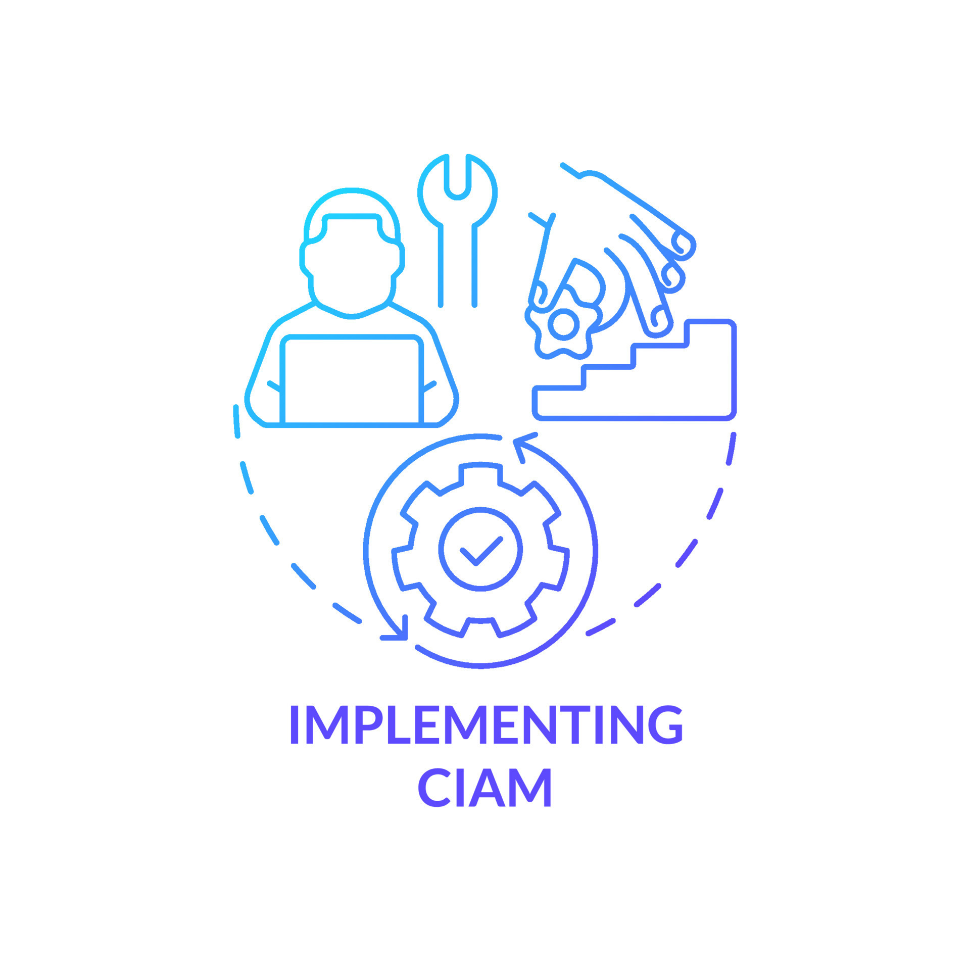 Implementing Ciam Blue Gradient Concept Icon Digital Business Optimization Involve Innovation