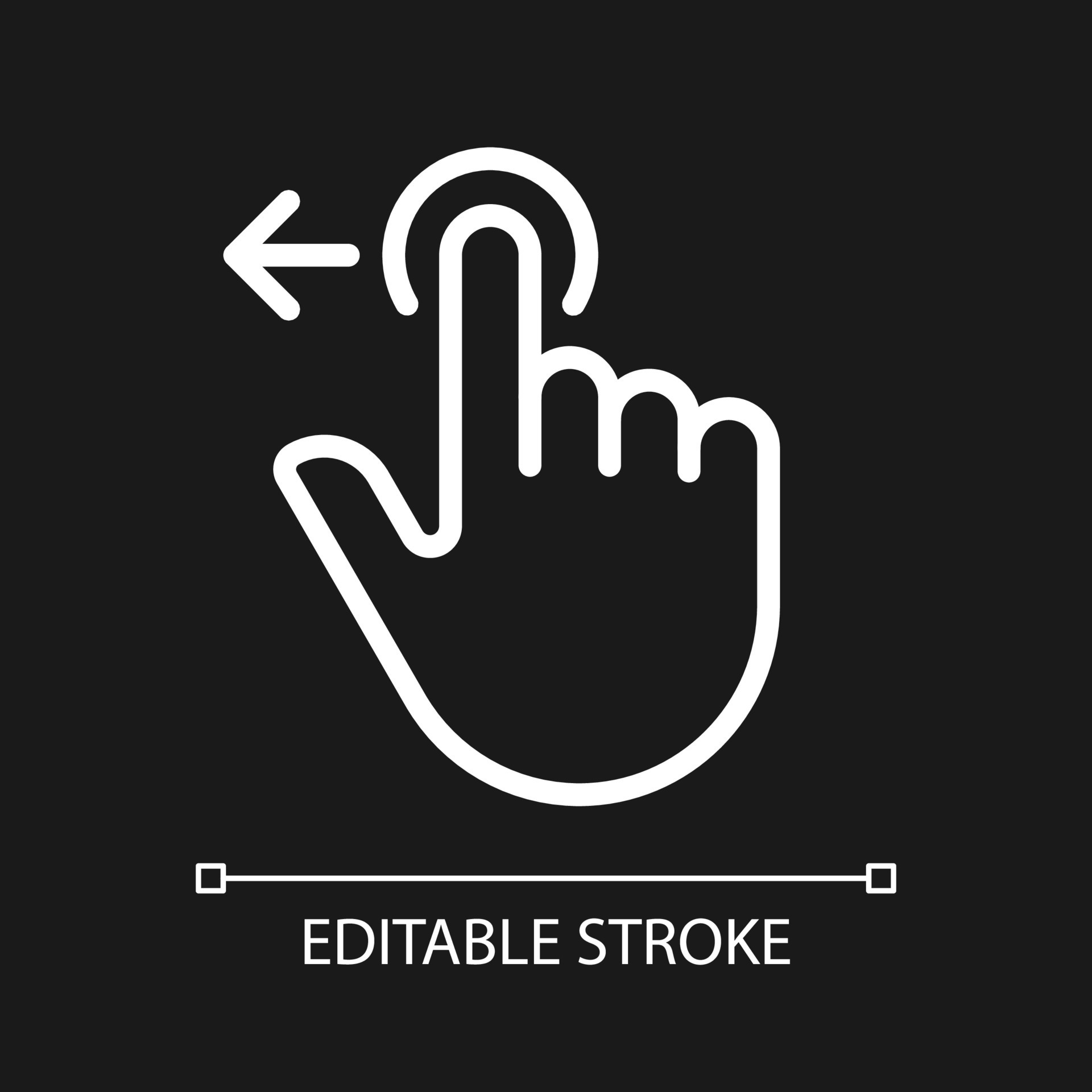 Move To Left Pixel Perfect White Linear Icon For Dark Theme Digital Device Interaction Swipe