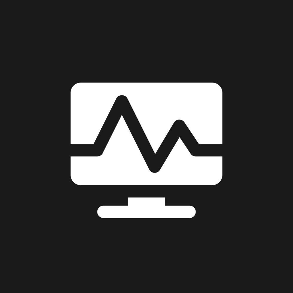Medical software dark mode glyph ui icon. Computer program. Healthcare. User interface design ...