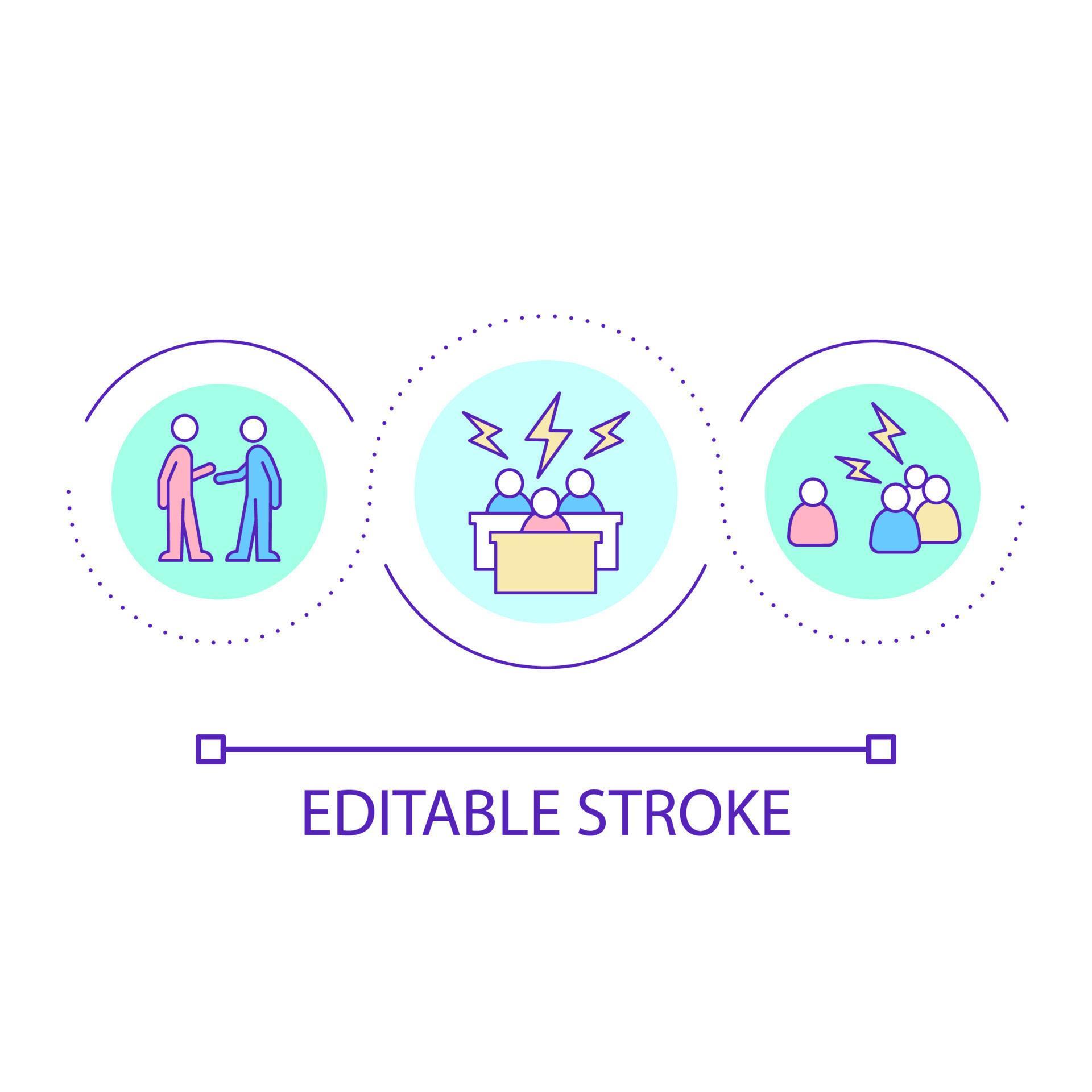 Conflicts In Team Loop Concept Icon Communication Issues Solving Company Problems Abstract