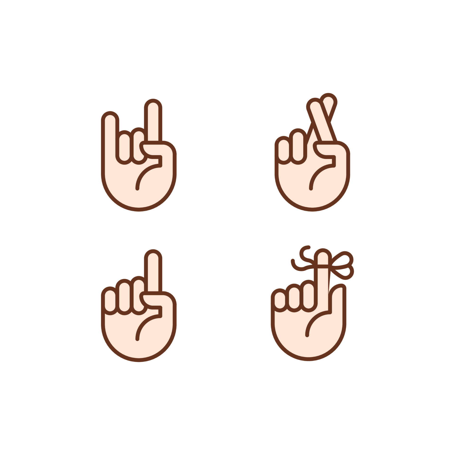 Informative hand gestures pixel perfect RGB color icons set. Non verbal ...