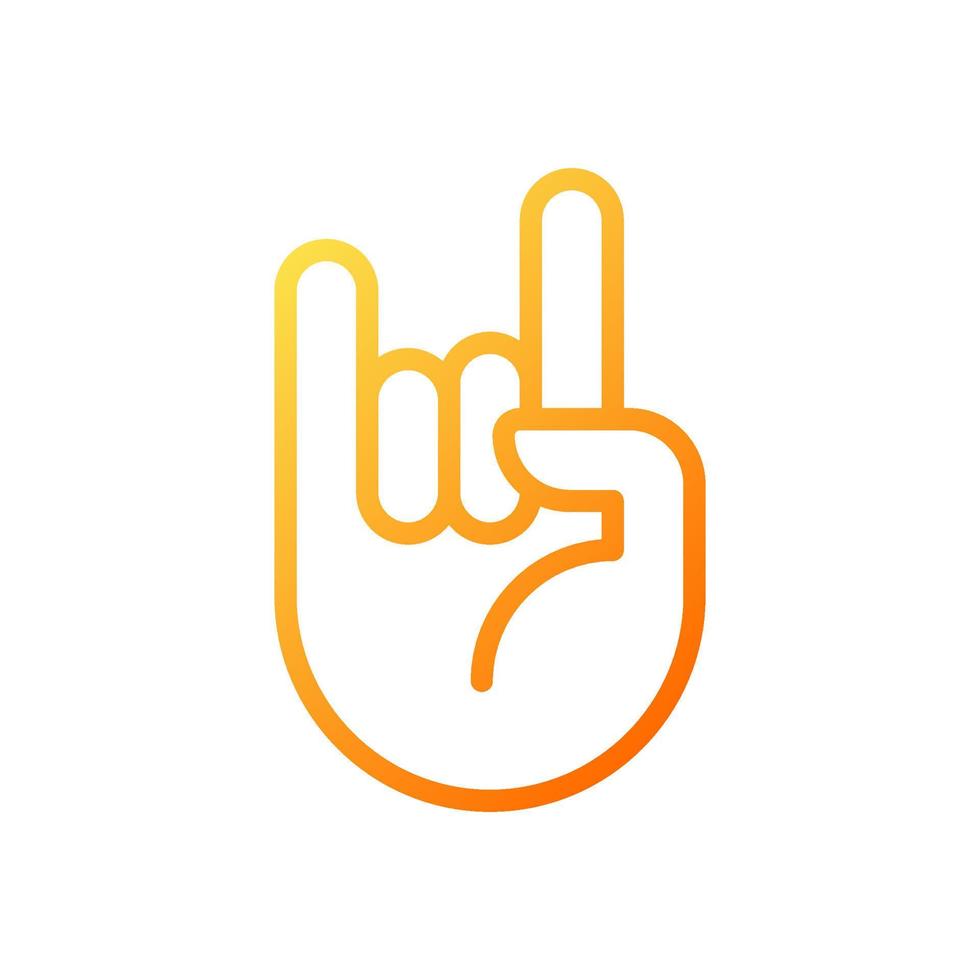 cuerno gesto píxel Perfecto degradado lineal vector icono. punk ... cuerno gesto píxel Perfecto degradado lineal vector icono. punk ...