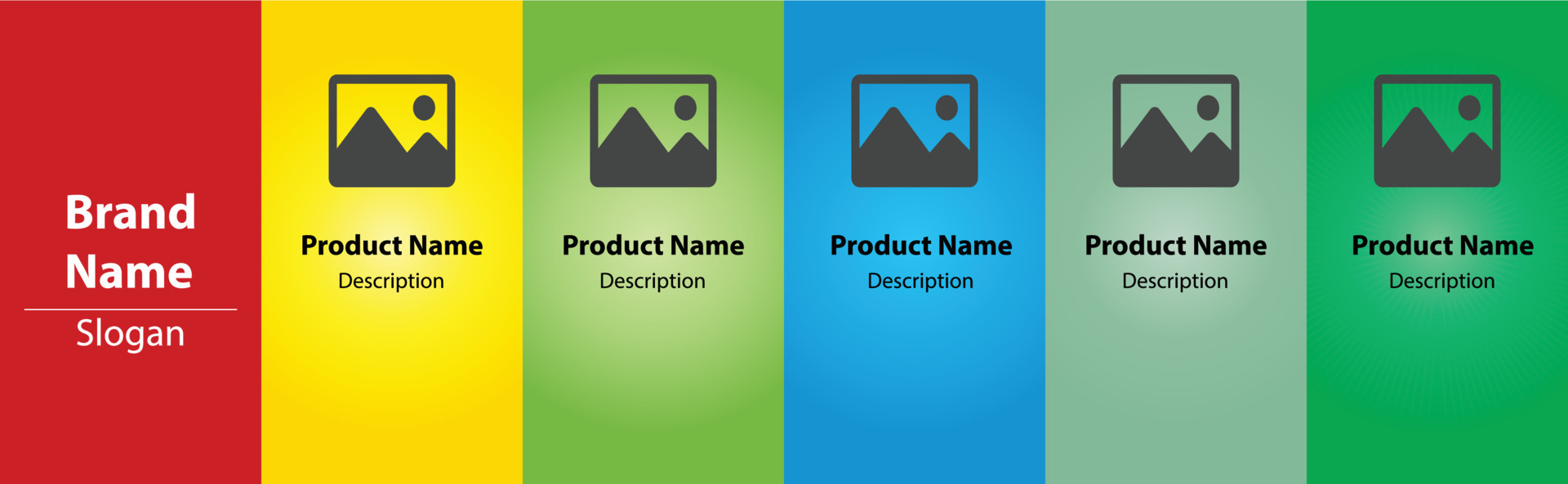 Multicolor attractive and appealing product catalog banner for product marketing template for ...