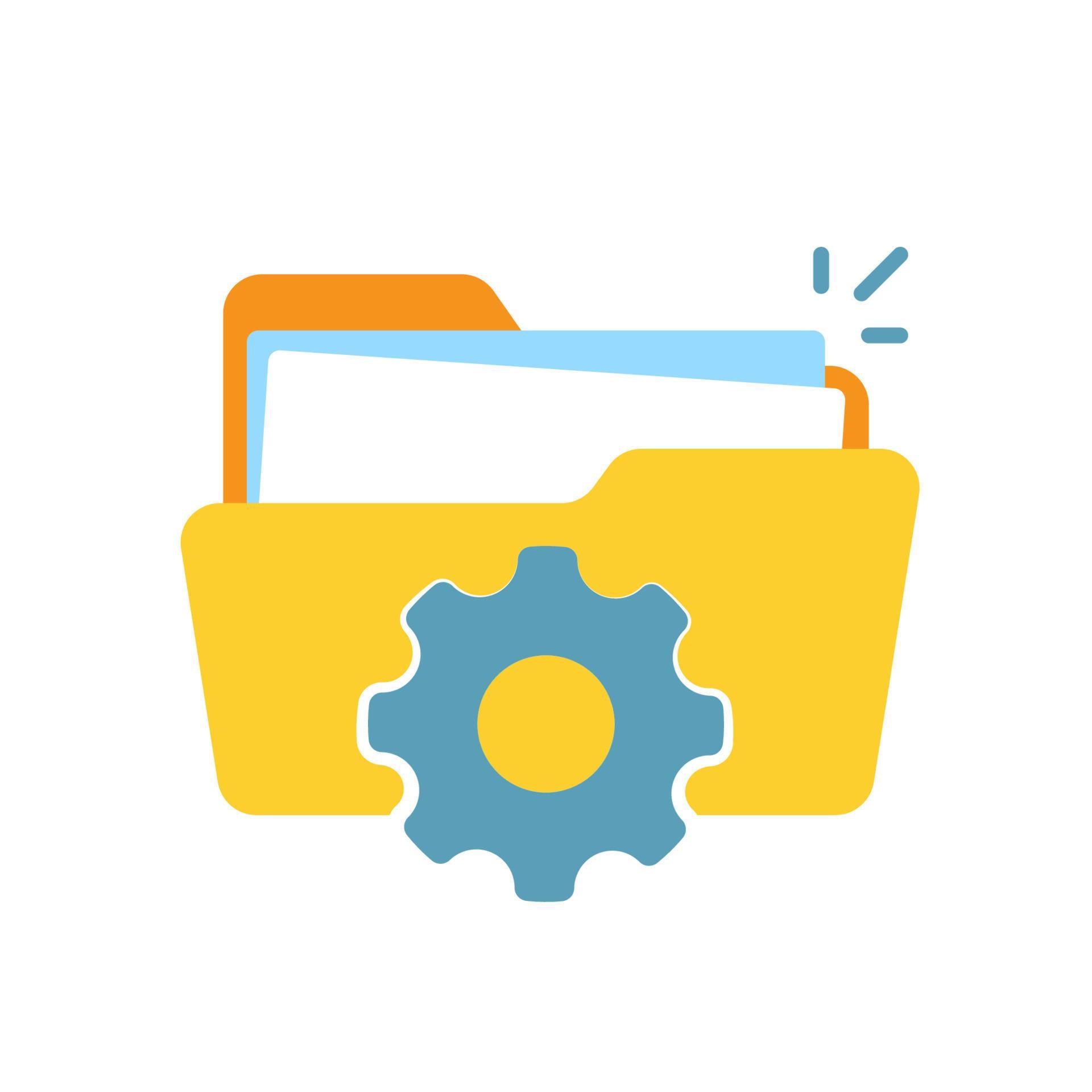 folder, project management concept illustration flat design vector ...