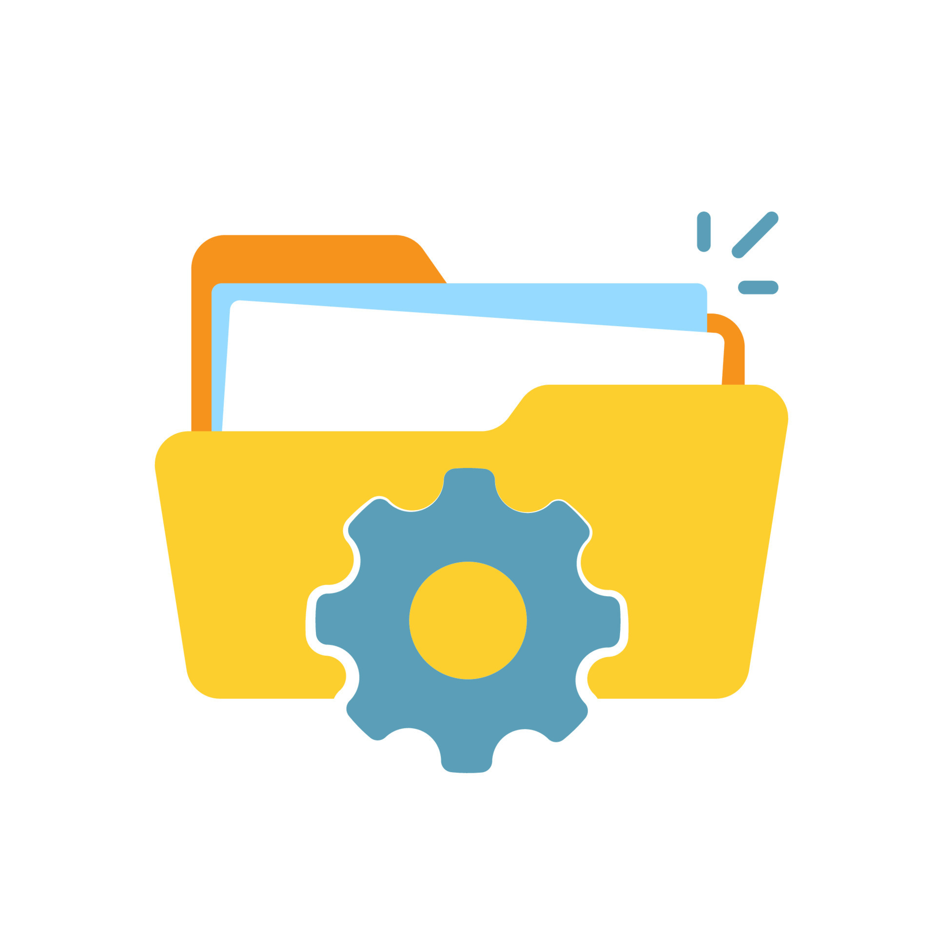 folder, project management concept illustration flat design vector ...