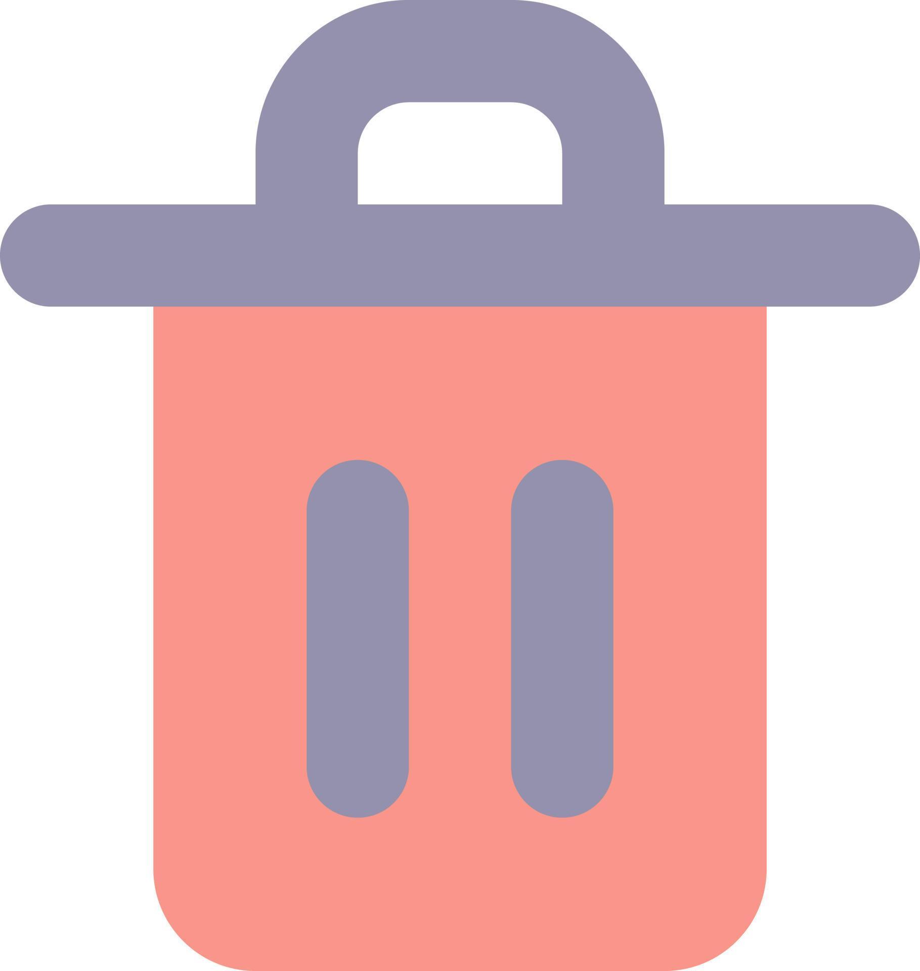 Trash can flat color ui icon. Delete button. Recycle bin. Waste ...