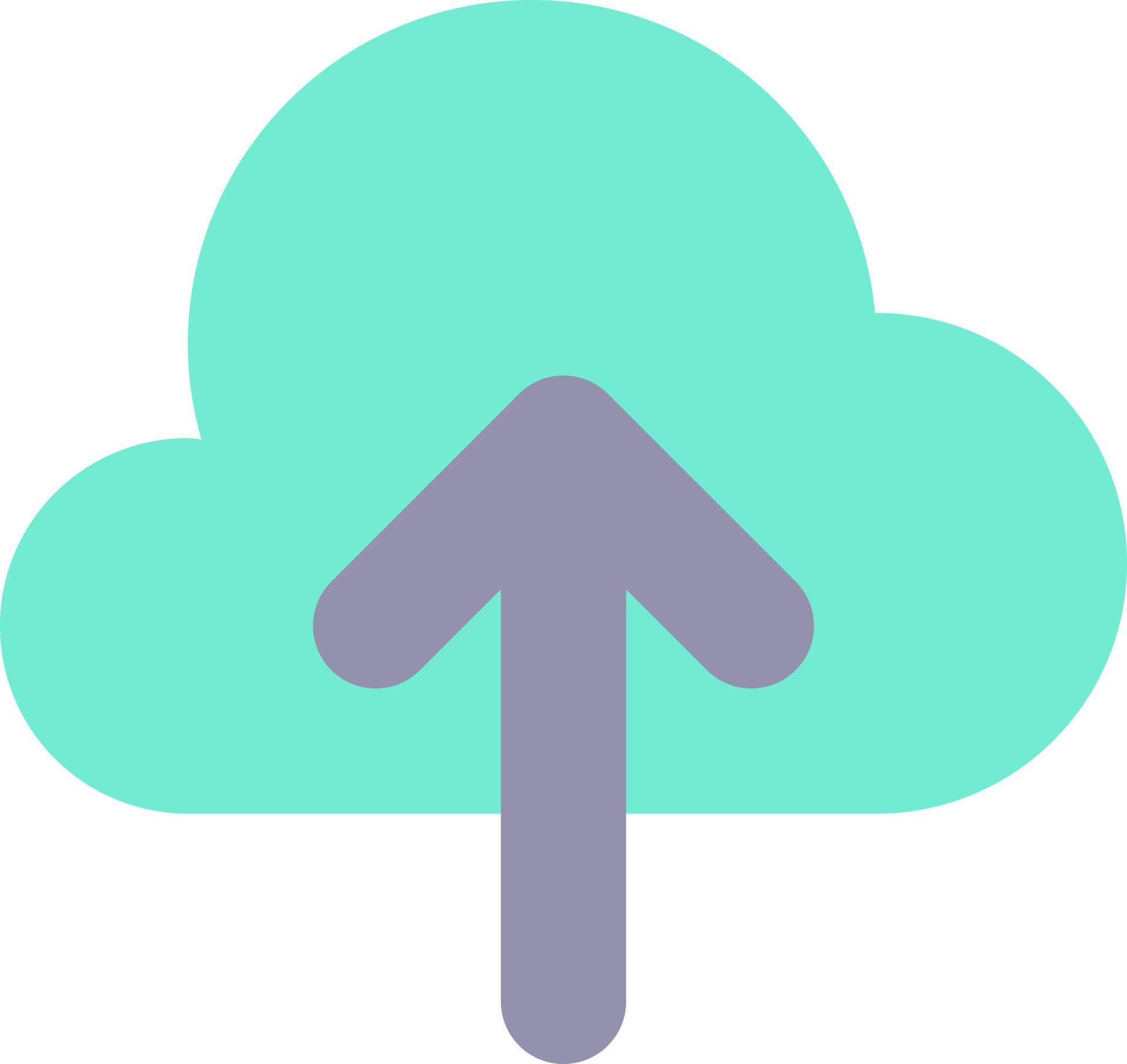 Upload to cloud flat color ui icon. Large files storage. Loading process. Encrypting data on ...