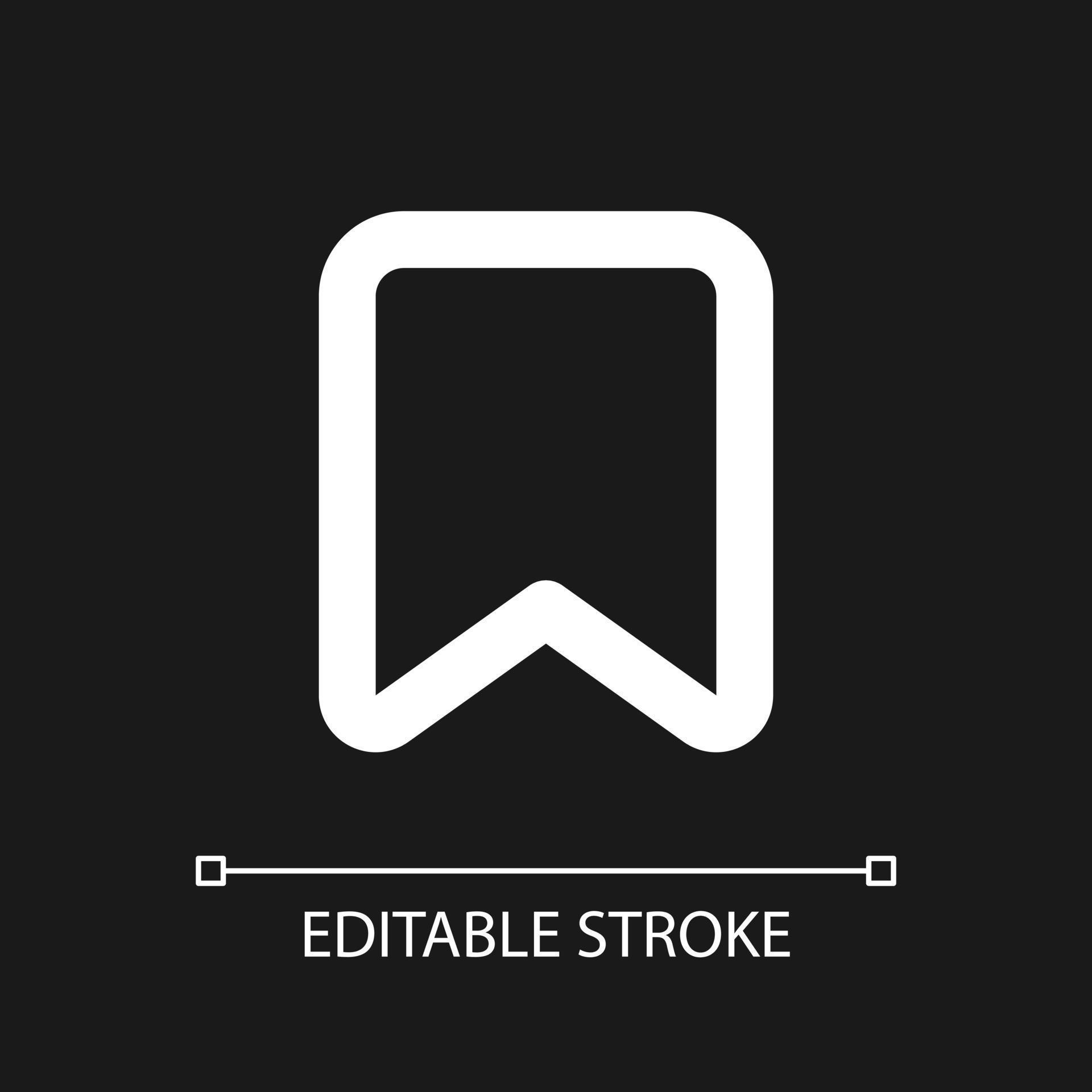 Add bookmark pixel perfect white linear ui icon for dark theme. Saving webpage. Reading list ...