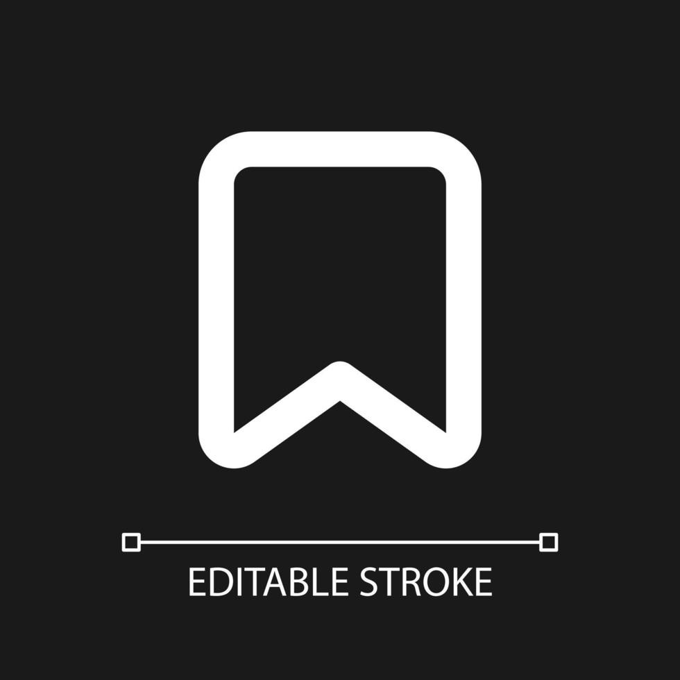 Add Bookmark Pixel Perfect White Linear Ui Icon For Dark Theme Saving Webpage Reading List