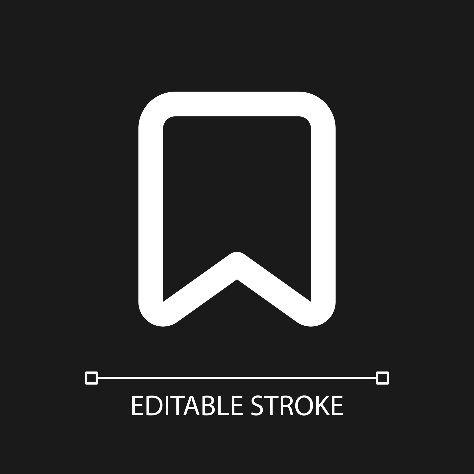 Add bookmark pixel perfect white linear ui icon for dark theme. Saving webpage. Reading list ...