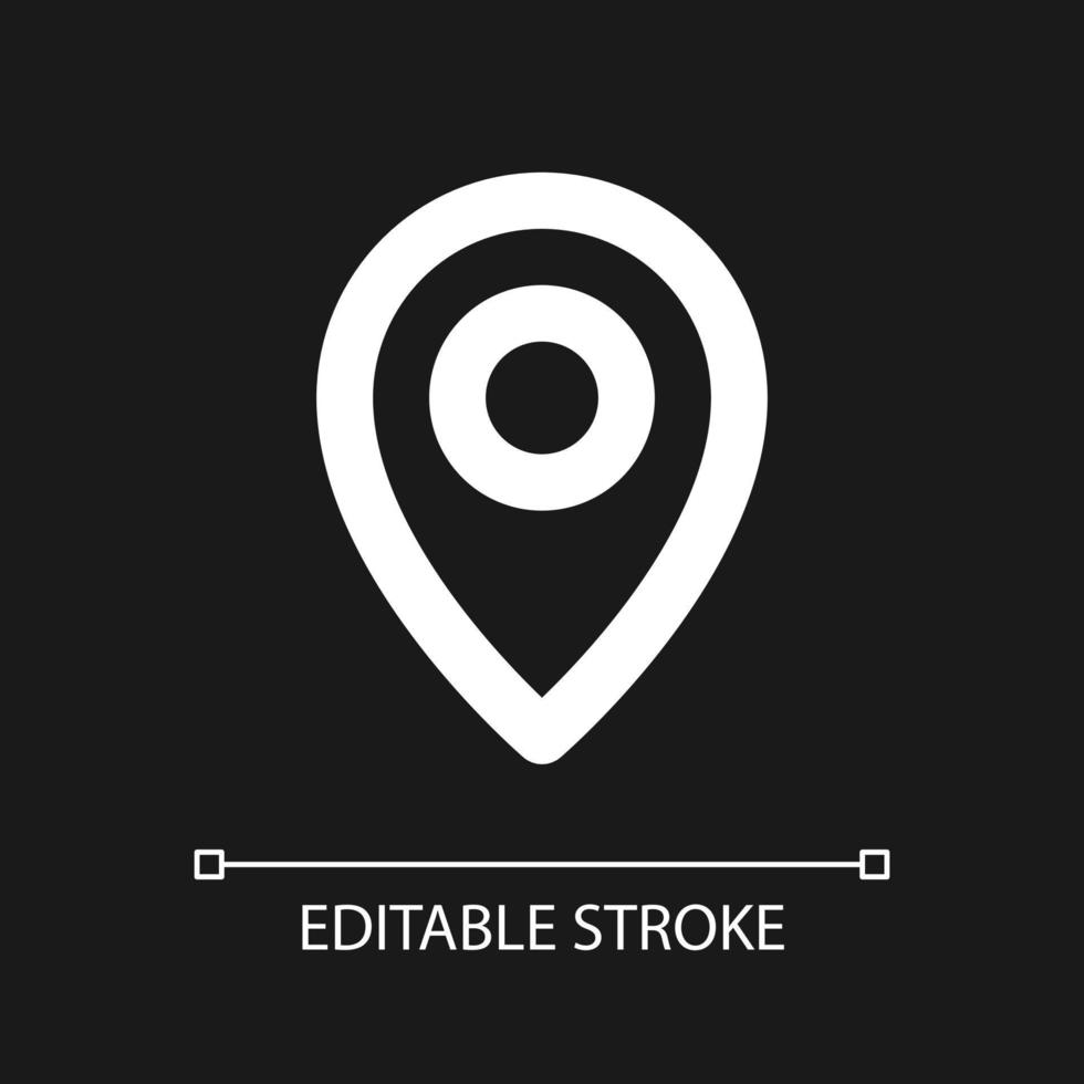 Location Pin Pixel Perfect White Linear Ui Icon For Dark Theme Saving Spot On Map Vector Line