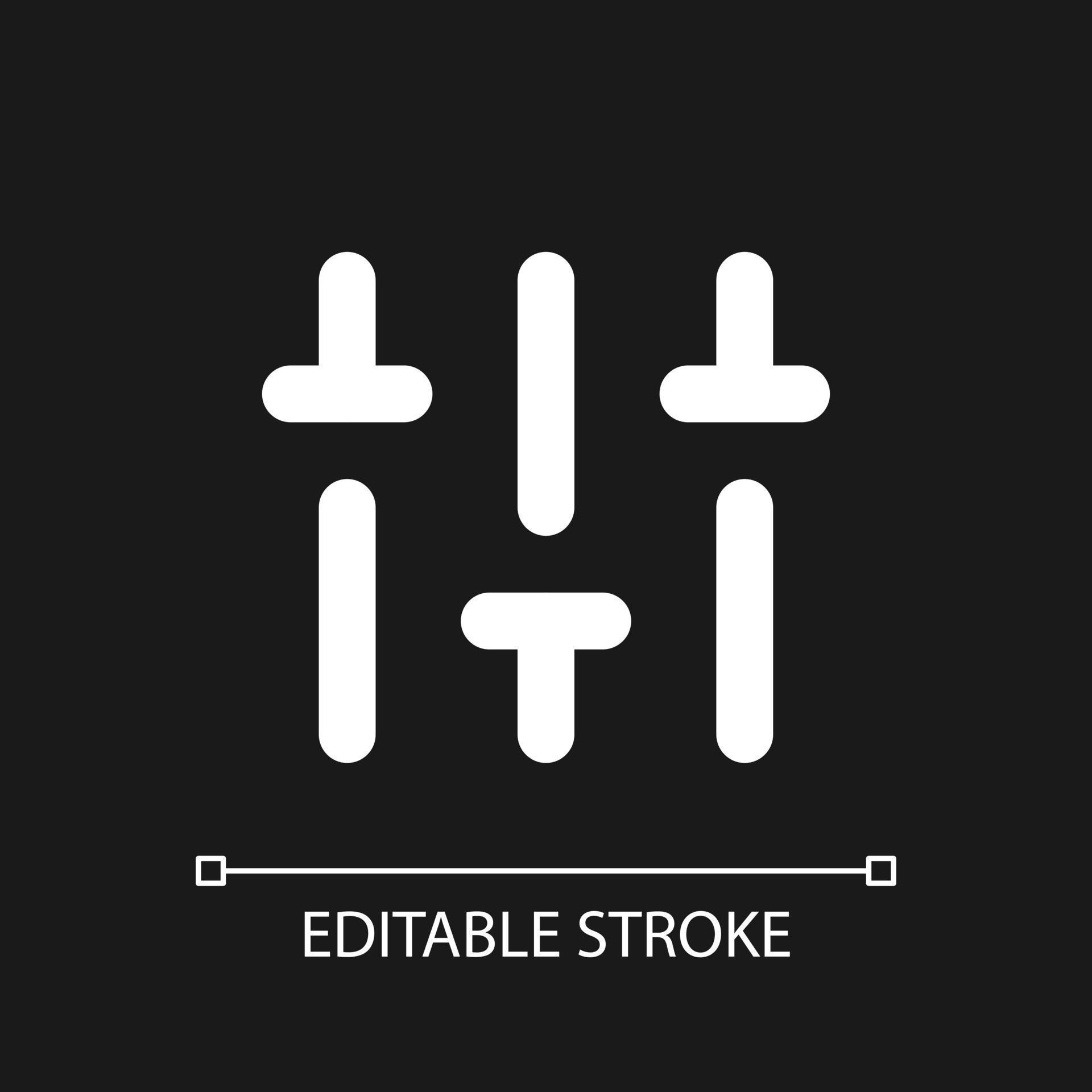 Vertical Adjustment Pixel Perfect White Linear Ui Icon For Dark Theme Sound Level Control