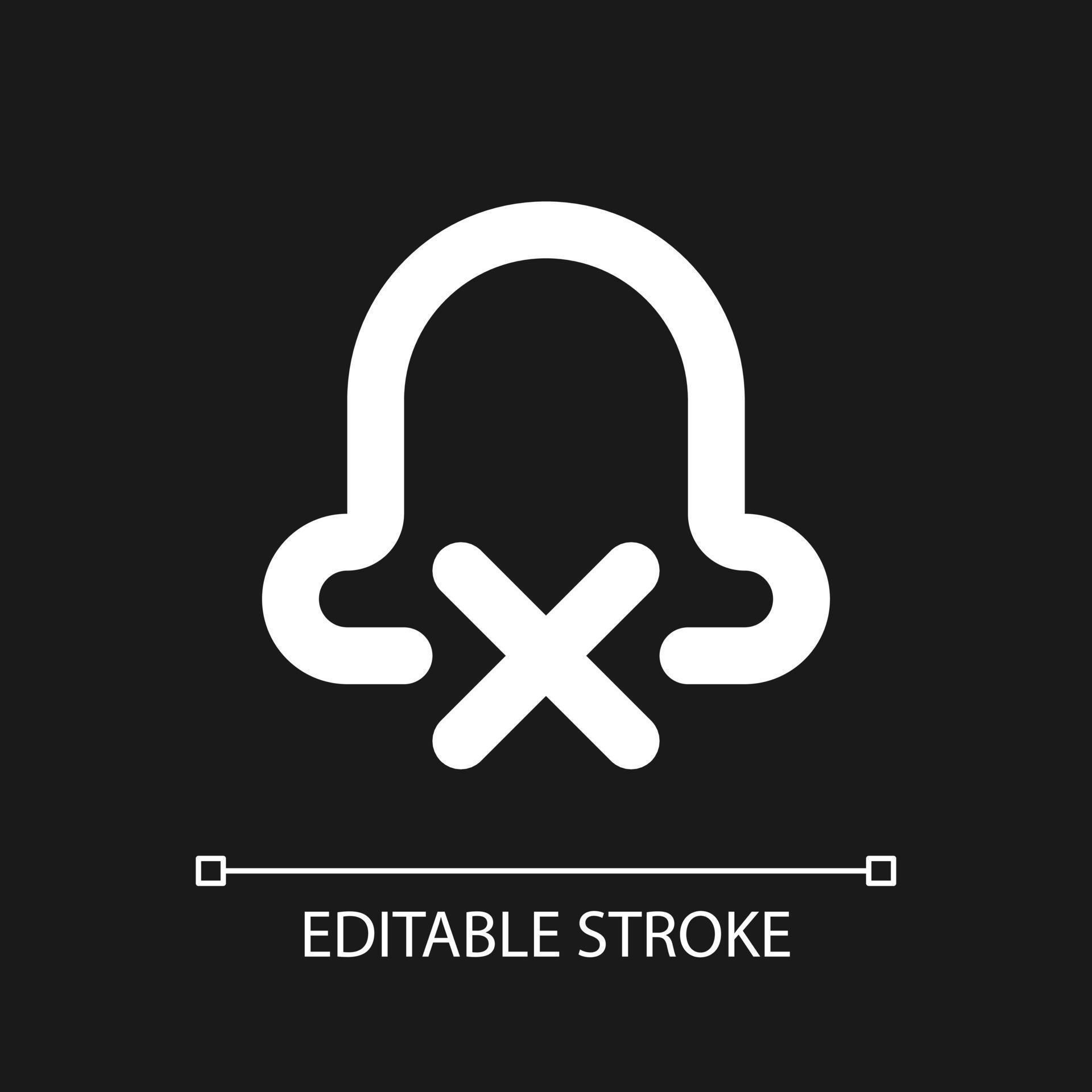 Silent Notifications Pixel Perfect White Linear Ui Icon For Dark Theme Disable Notifications