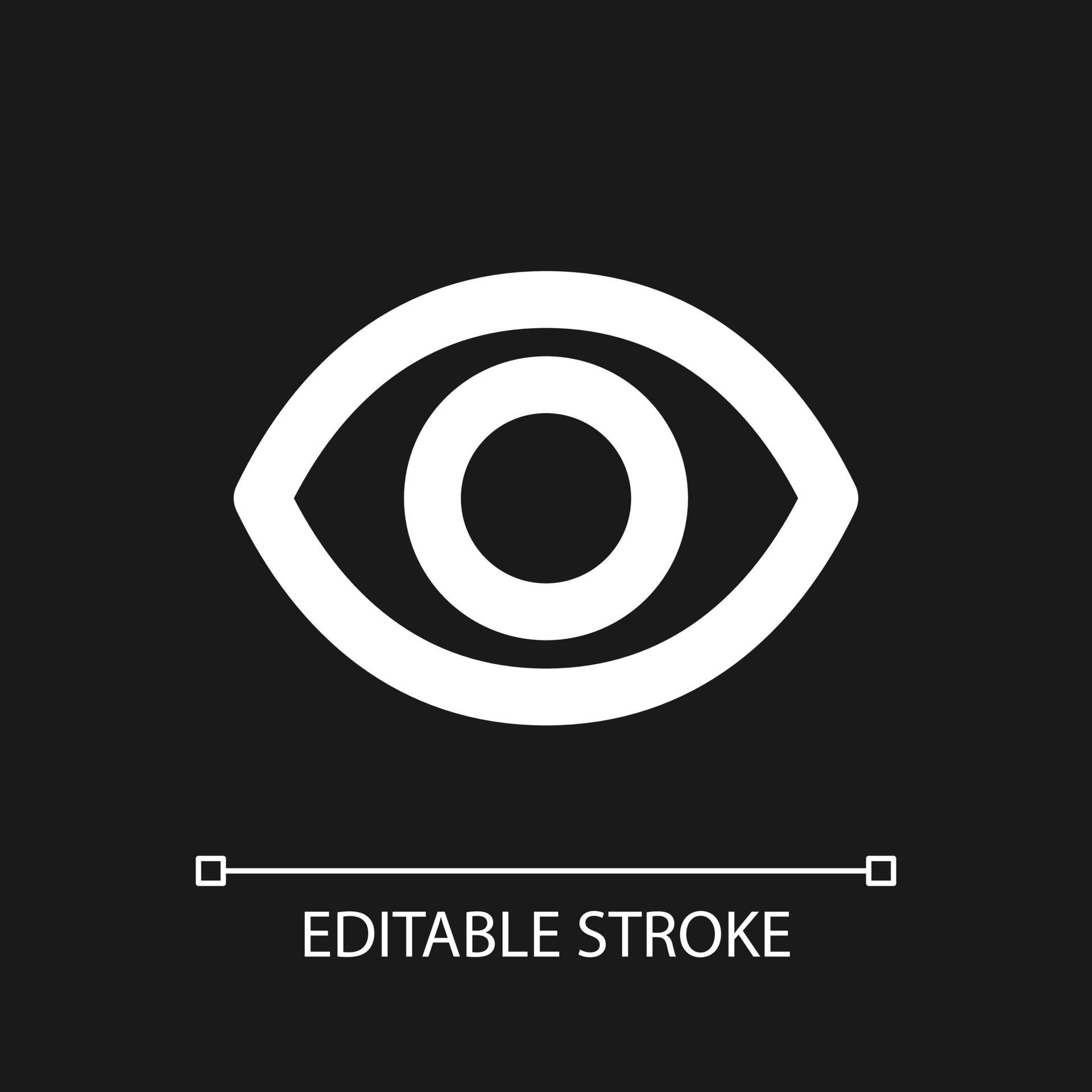 Seen Pixel Perfect White Linear Ui Icon For Dark Theme Recently Viewed Wide Opened Eye Vector