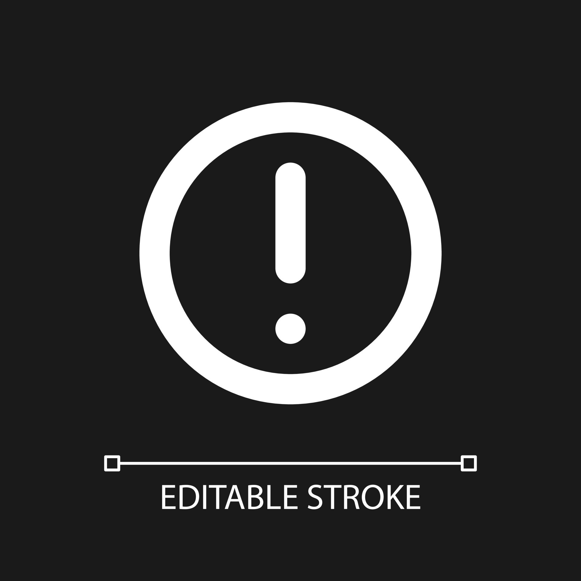 Circular Shaped Exclamation Mark Pixel Perfect White Linear Ui Icon For