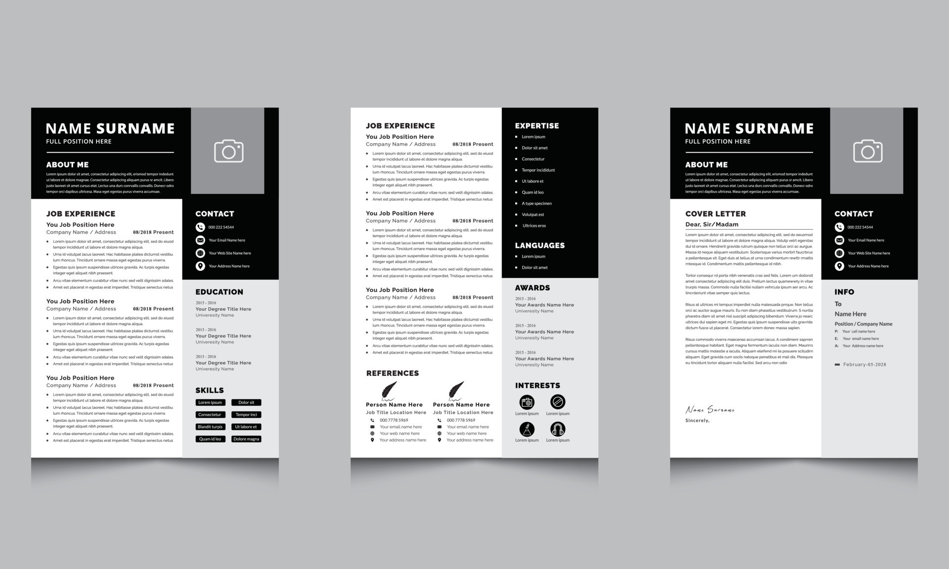 Creative Resume Templates Layout Black And White Design Now 22737745 Creative Resume Templates Layout Black And White Design Now 22737745
