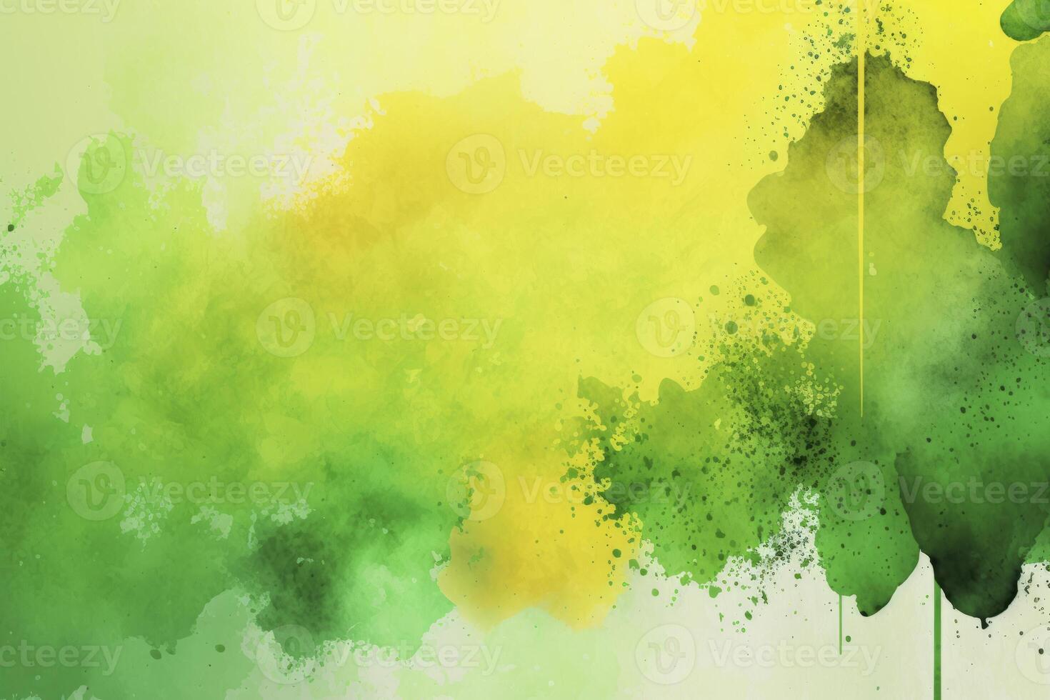 Green and yellow watercolor on white paper background. 22737812 Stock ...