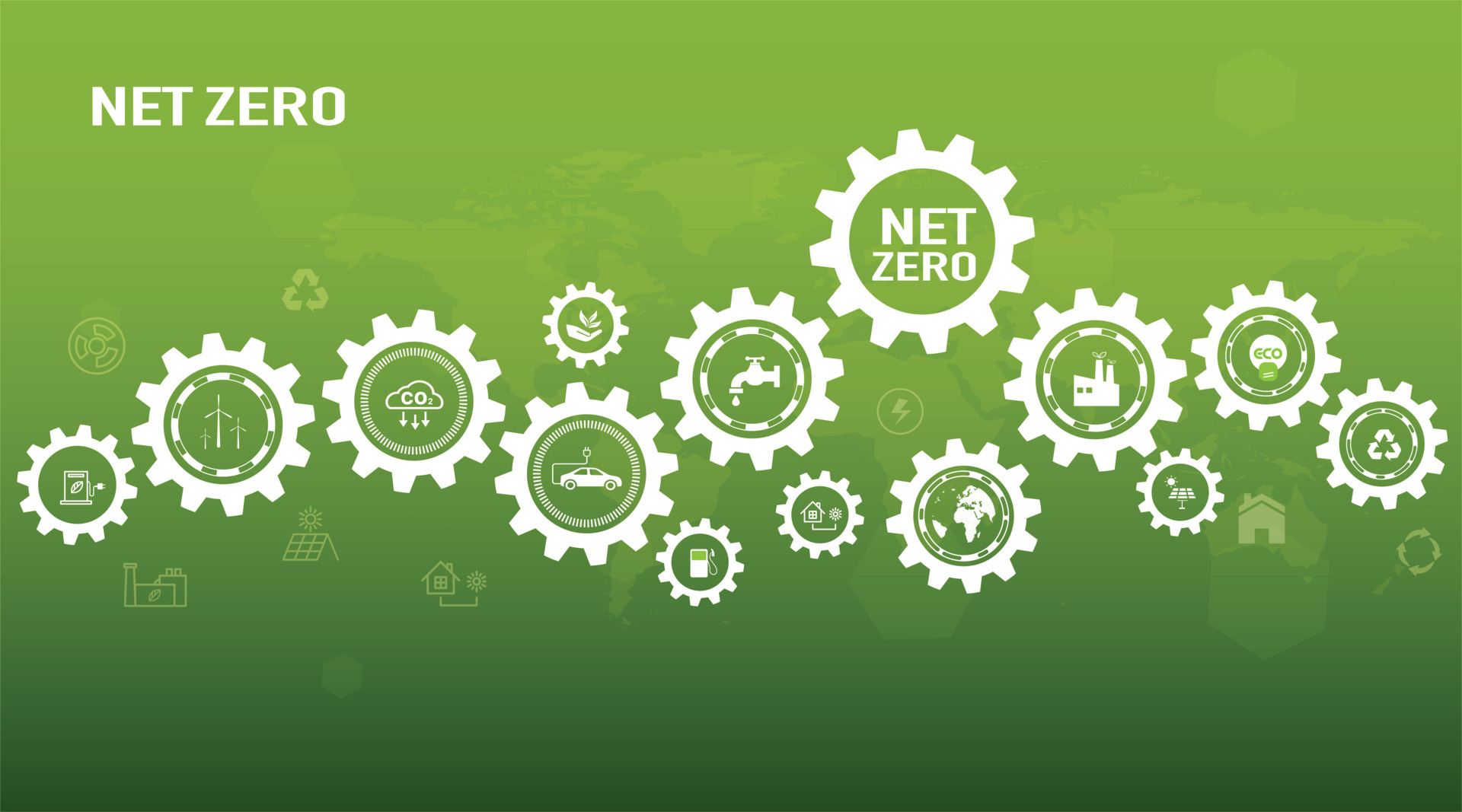 Net Zero and Carbon Neutral Concepts Net Zero Emissions Goals With a ...