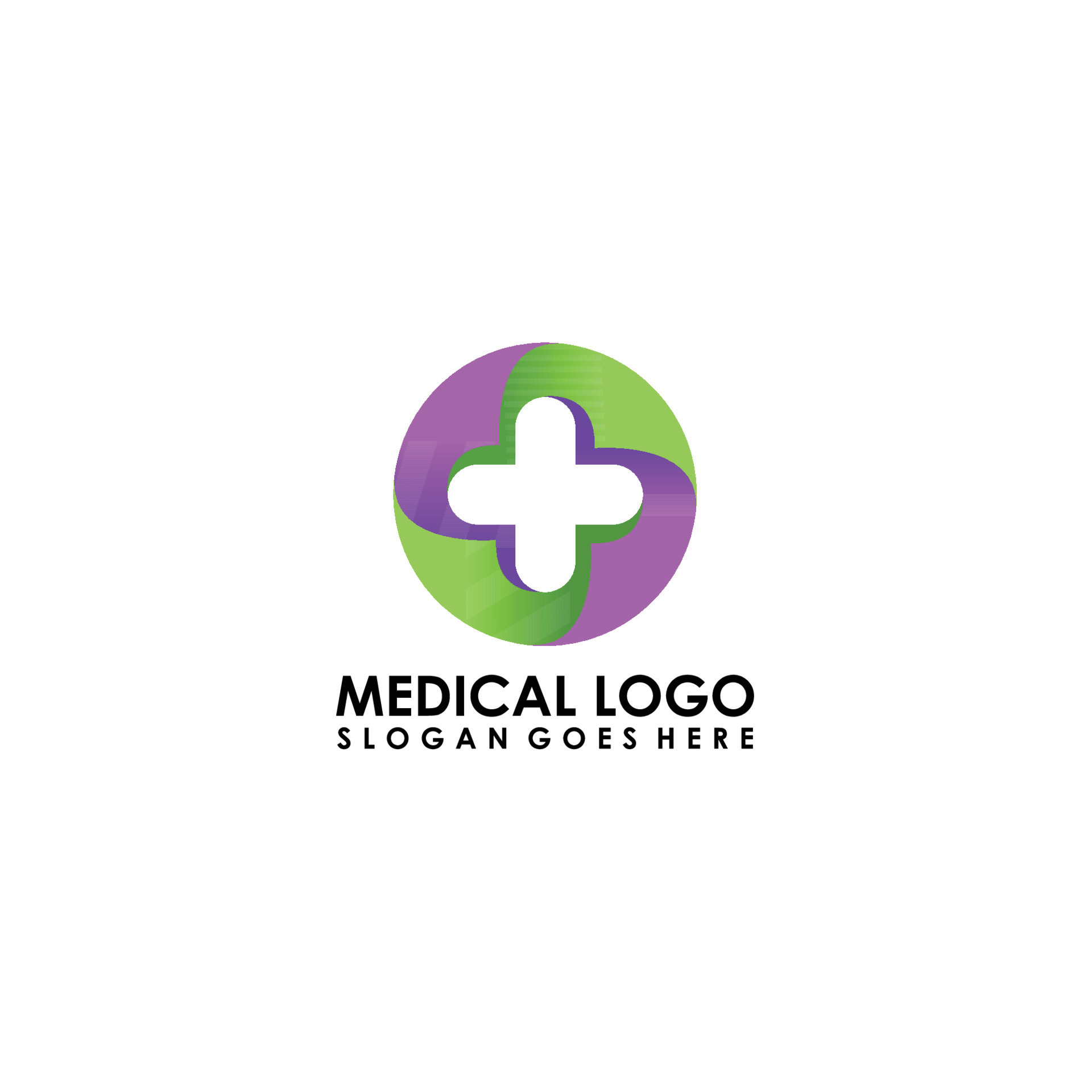 Creative health care concept logo template. cross plus medical logo icon template elements ...