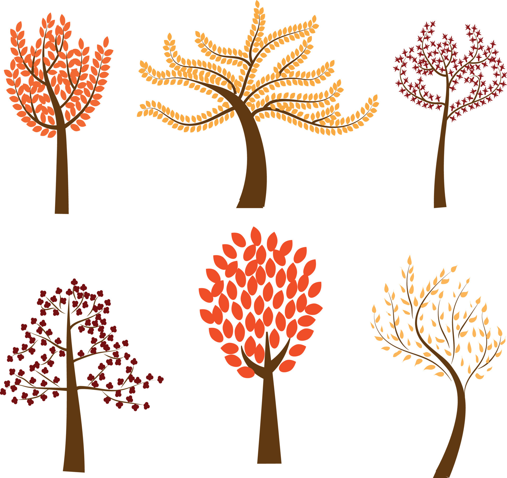 High quality vector illustration. Set of autumn trees. 22744159 Vector ...