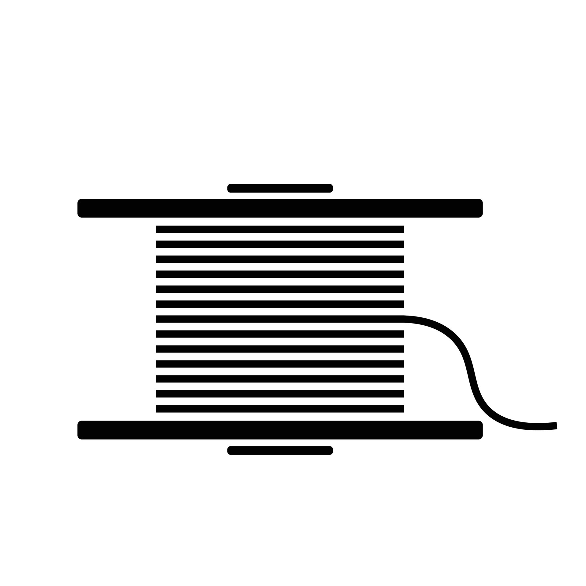 Bobbin Black And White Flat Icon Bobbin Silhouette Vector Illustration