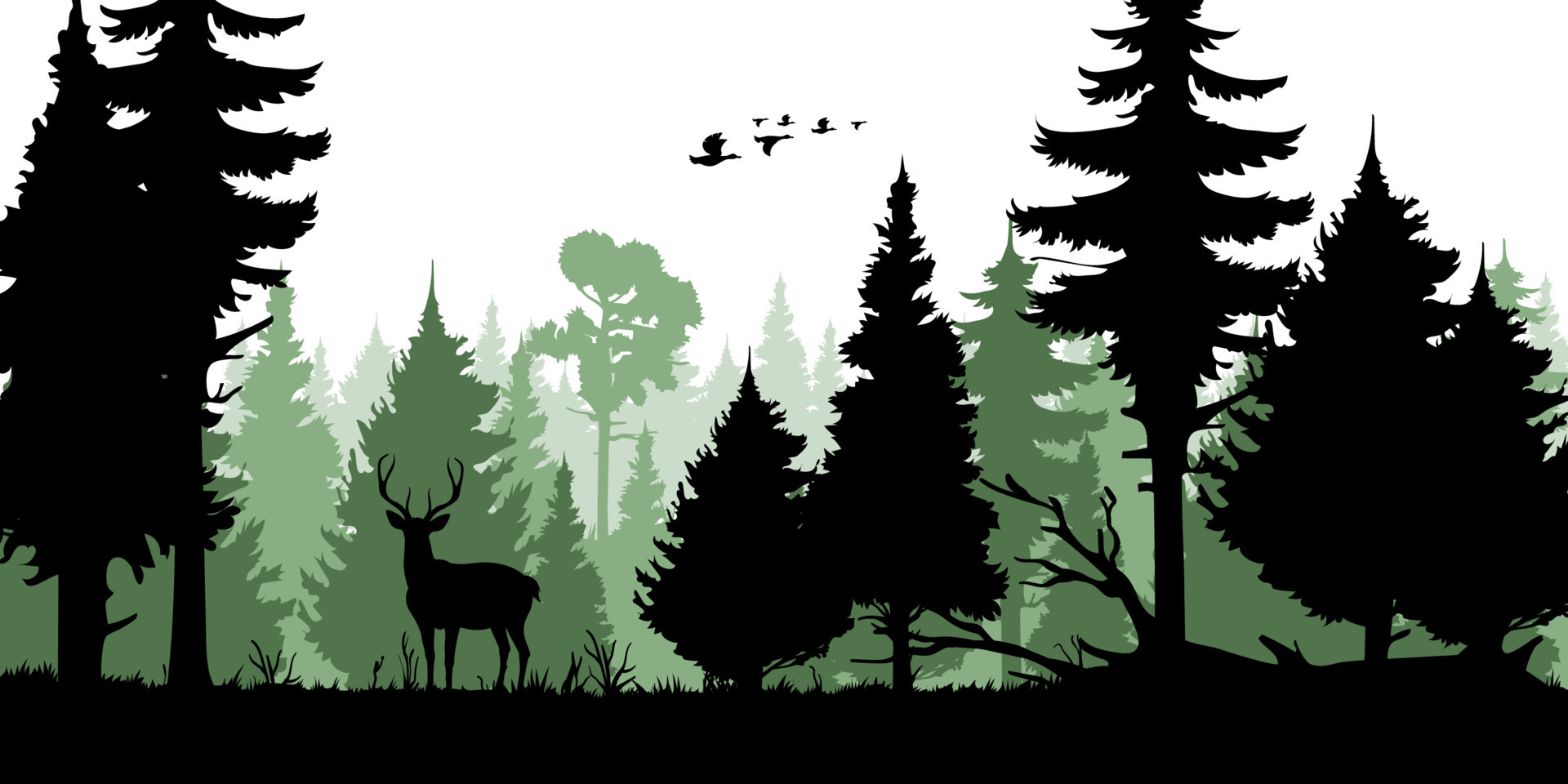 Forest trees silhouettes, deer and duck, hunting 22746716 Vector Art at ... Forest trees silhouettes, deer and duck, hunting 22746716 Vector Art at ...