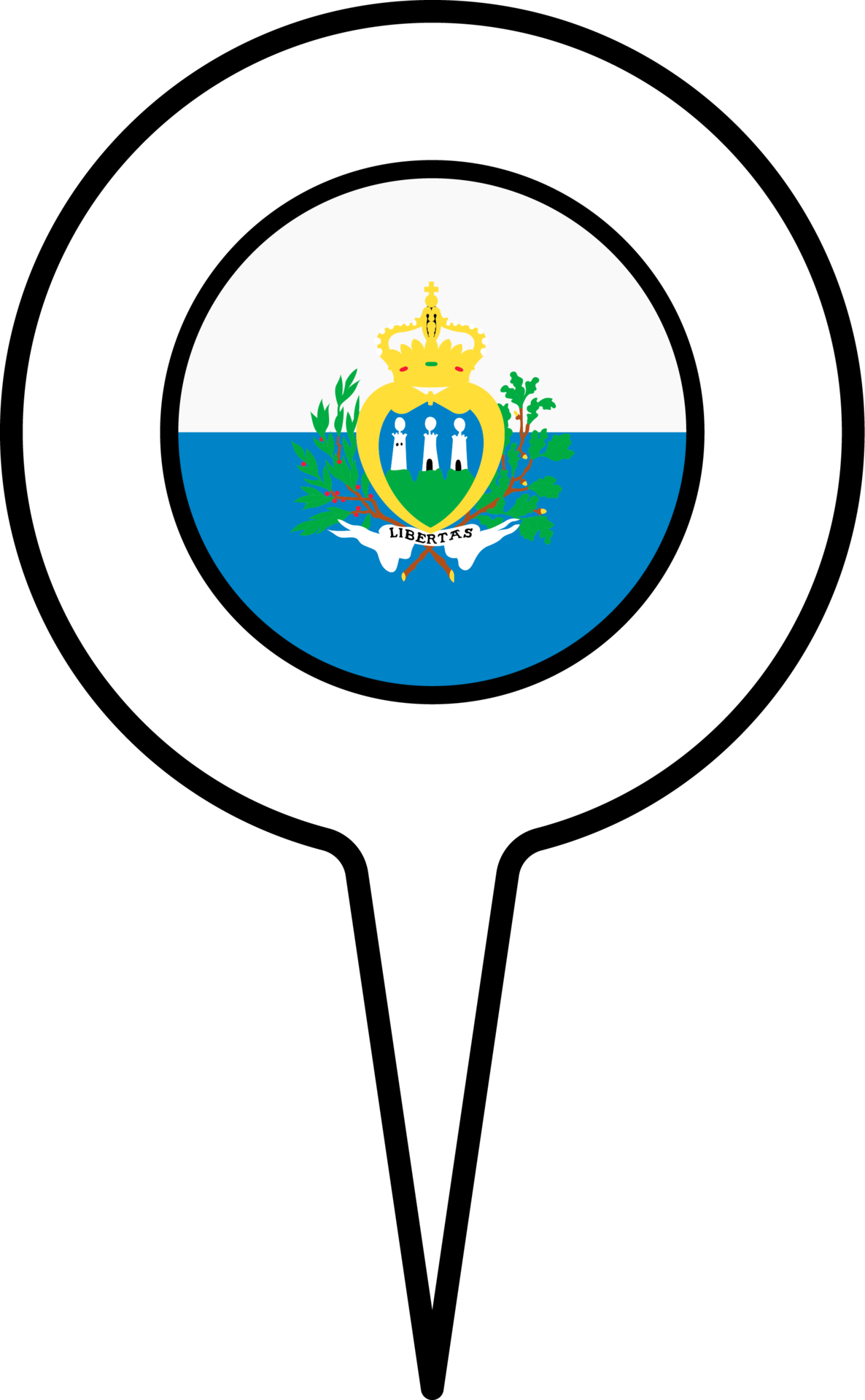 San Marino Flag Map Pointer Icon 22750105 Png
