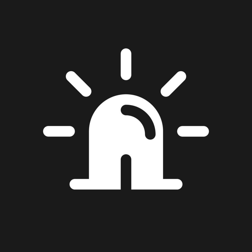 Siren dark mode glyph ui icon. Emergency vehicle lighting. Ambulance ... Siren dark mode glyph ui icon. Emergency vehicle lighting. Ambulance ...