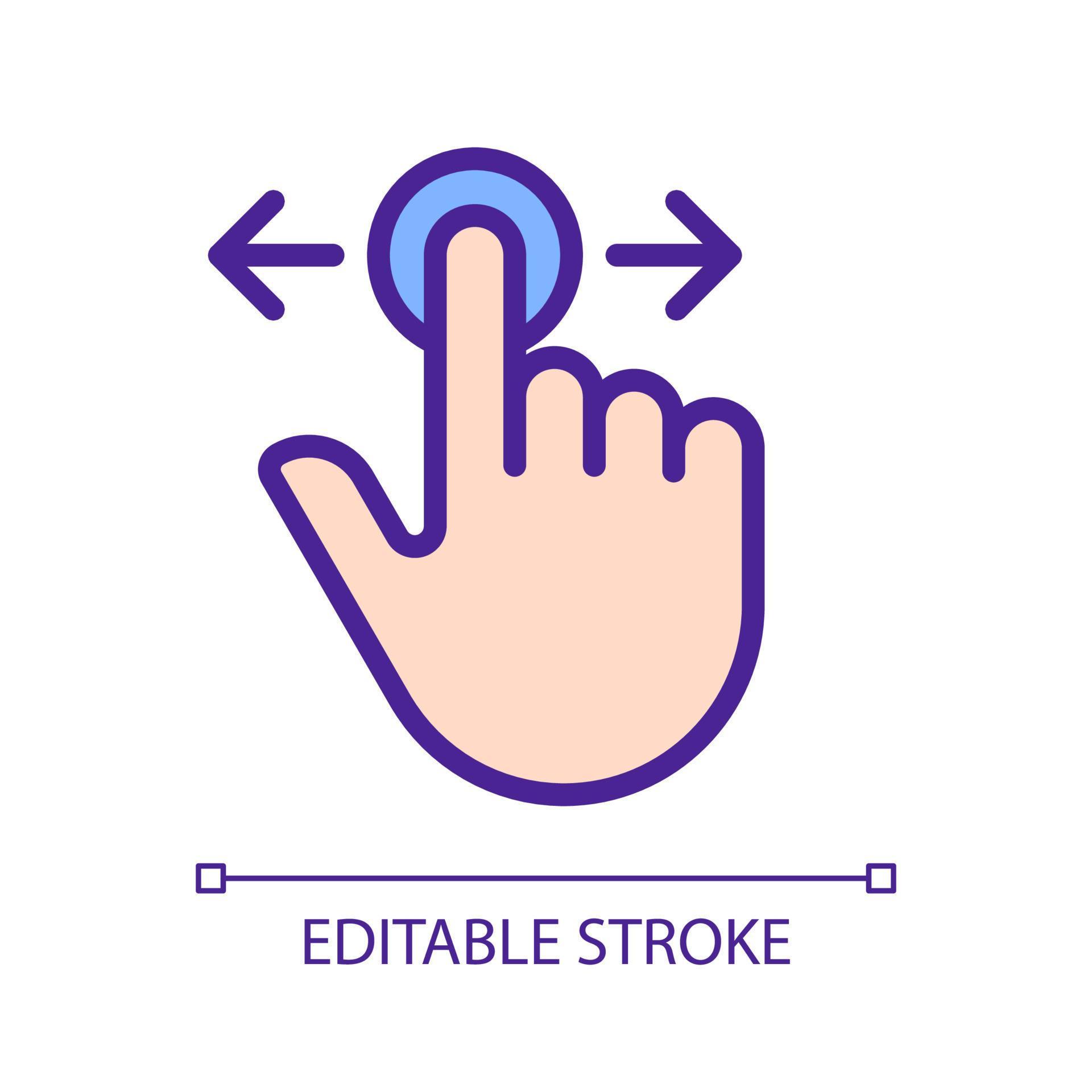 Scrolling Horizontally Pixel Perfect Rgb Color Icon Move Left And Right Touchscreen Device