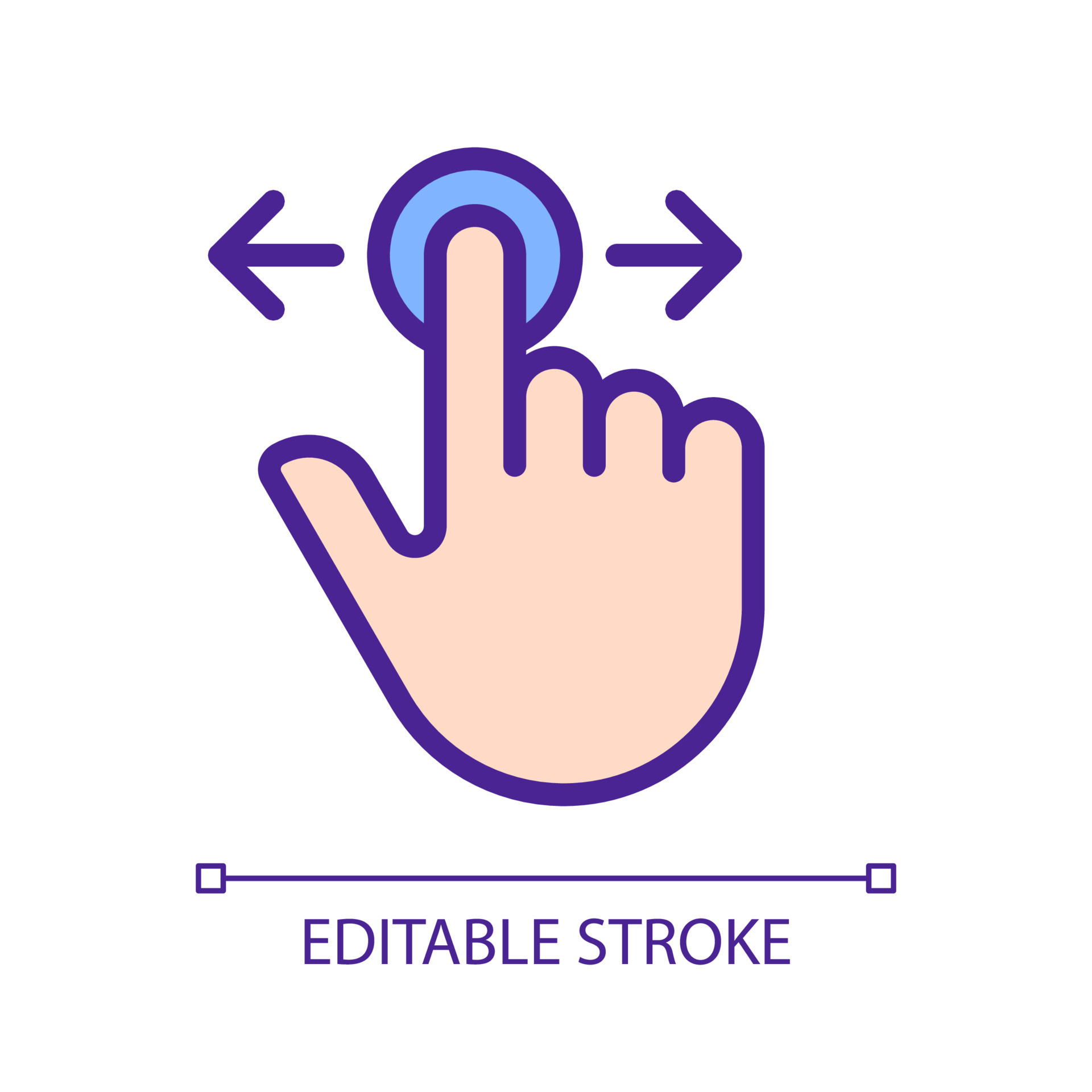 Scrolling Horizontally Pixel Perfect Rgb Color Icon Move Left And Right Touchscreen Device