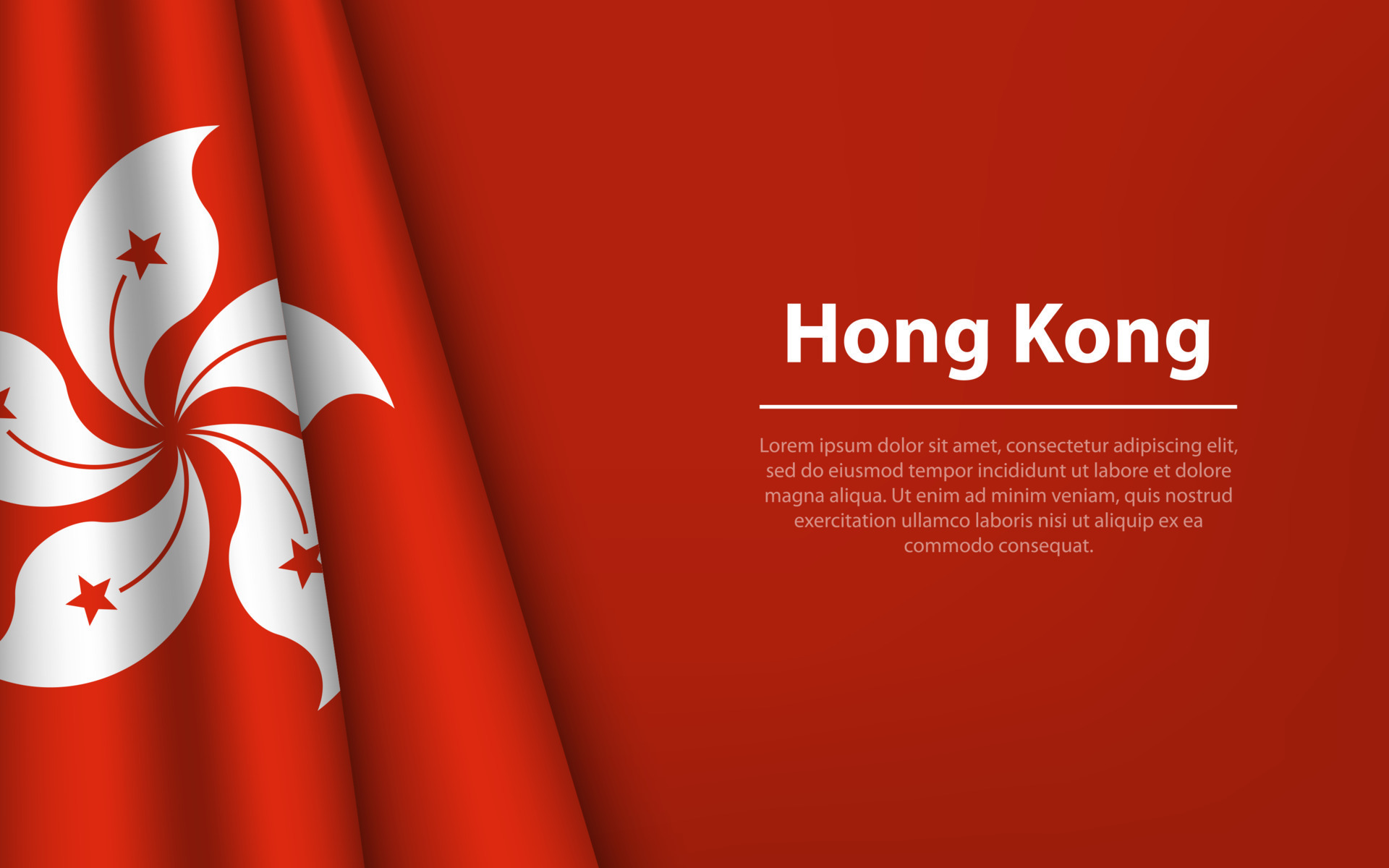 Wave flag of Hong Kong with copyspace background. 22753503 Vector Art ...