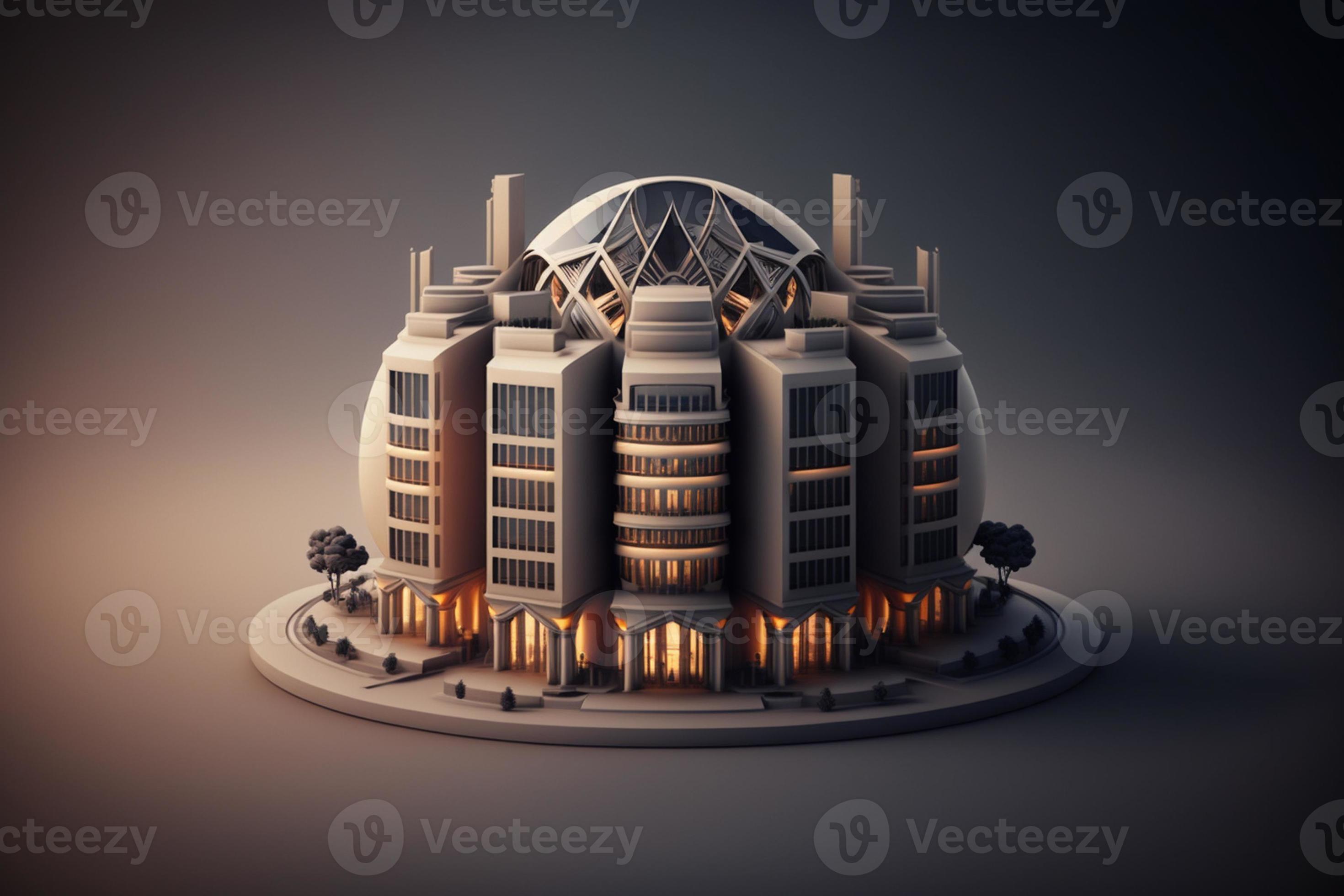 3D building Structure on a Surface, 3d real estate concept AI-generated artwork 22755887 Stock ...