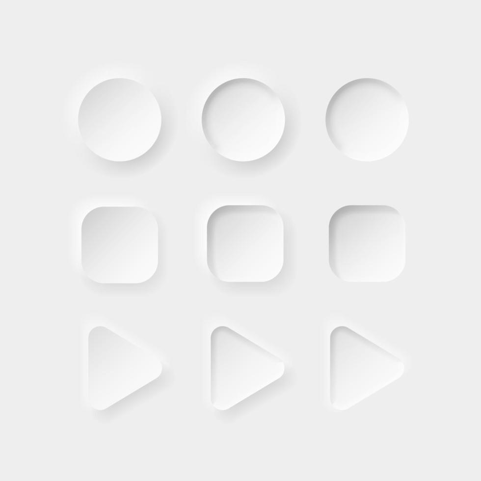 neumorphism style. UI.UX user interface button. Vector illustration ...