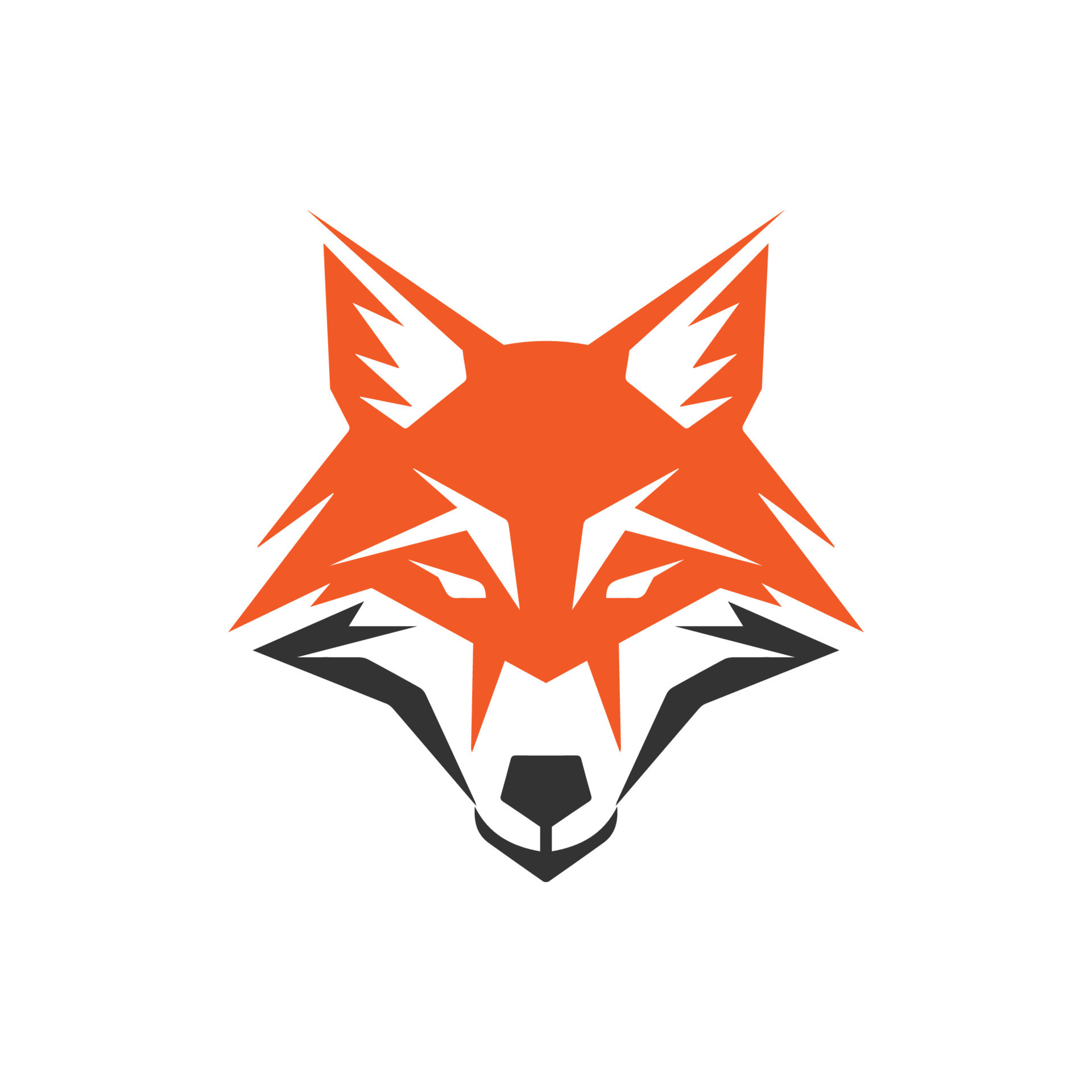 a minimalistic abstract fox head logo in a simple flat design style 22759186 Vector Art at Vecteezy