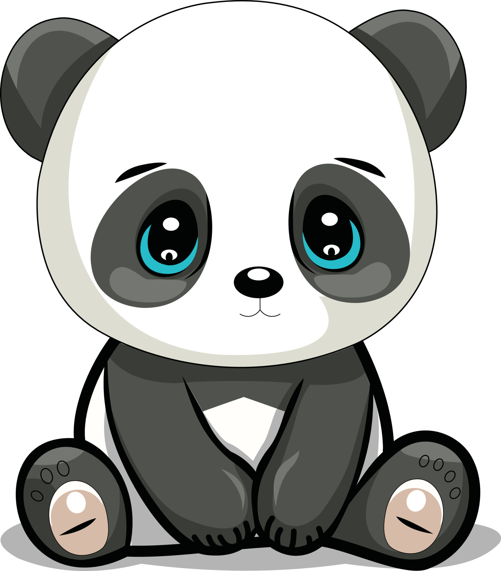 character cute funny animal panda illustration vector 22771261 Vector ...