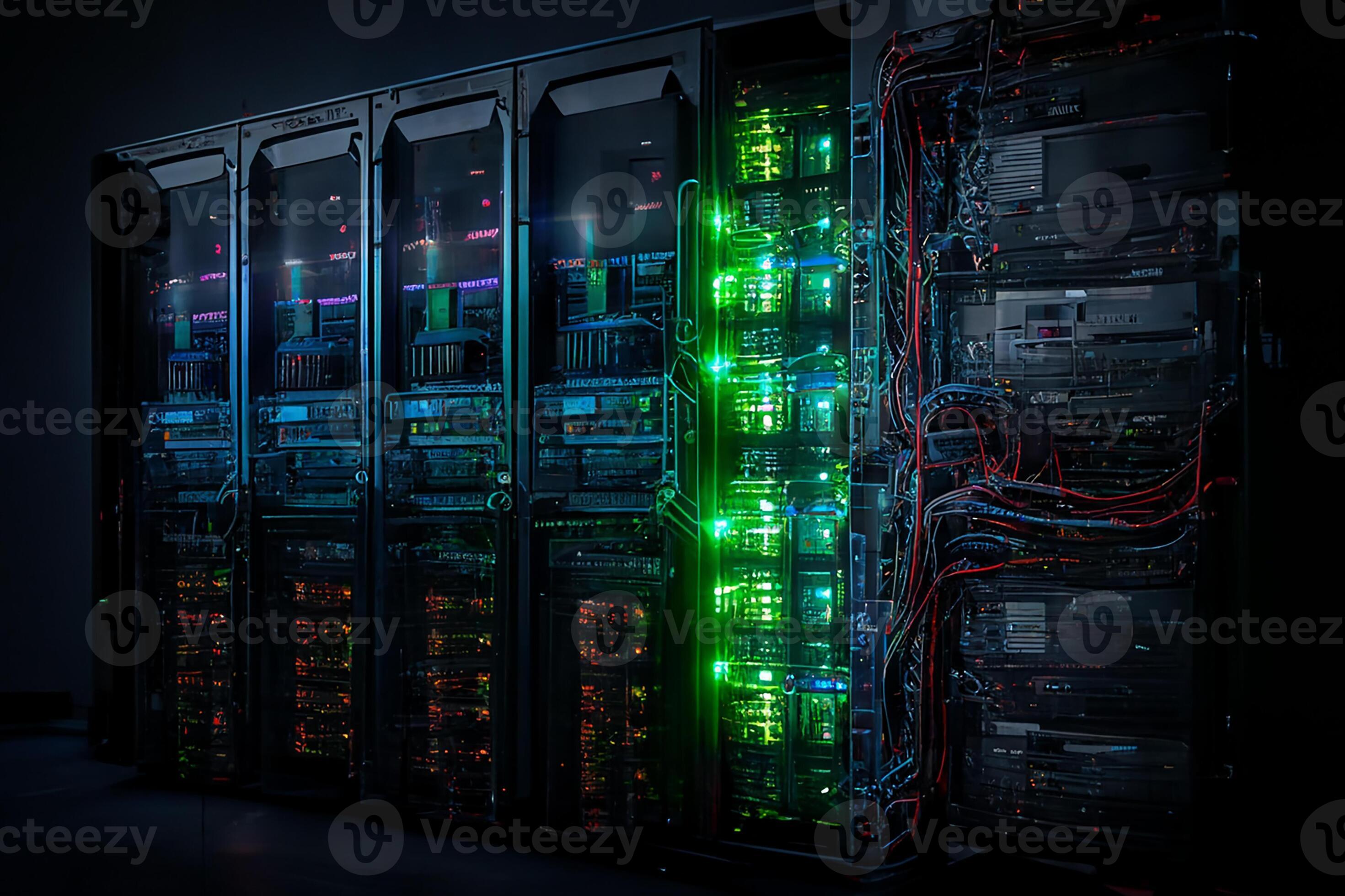 Big Data Centre. A large server in the server room. 22771559 Stock ...