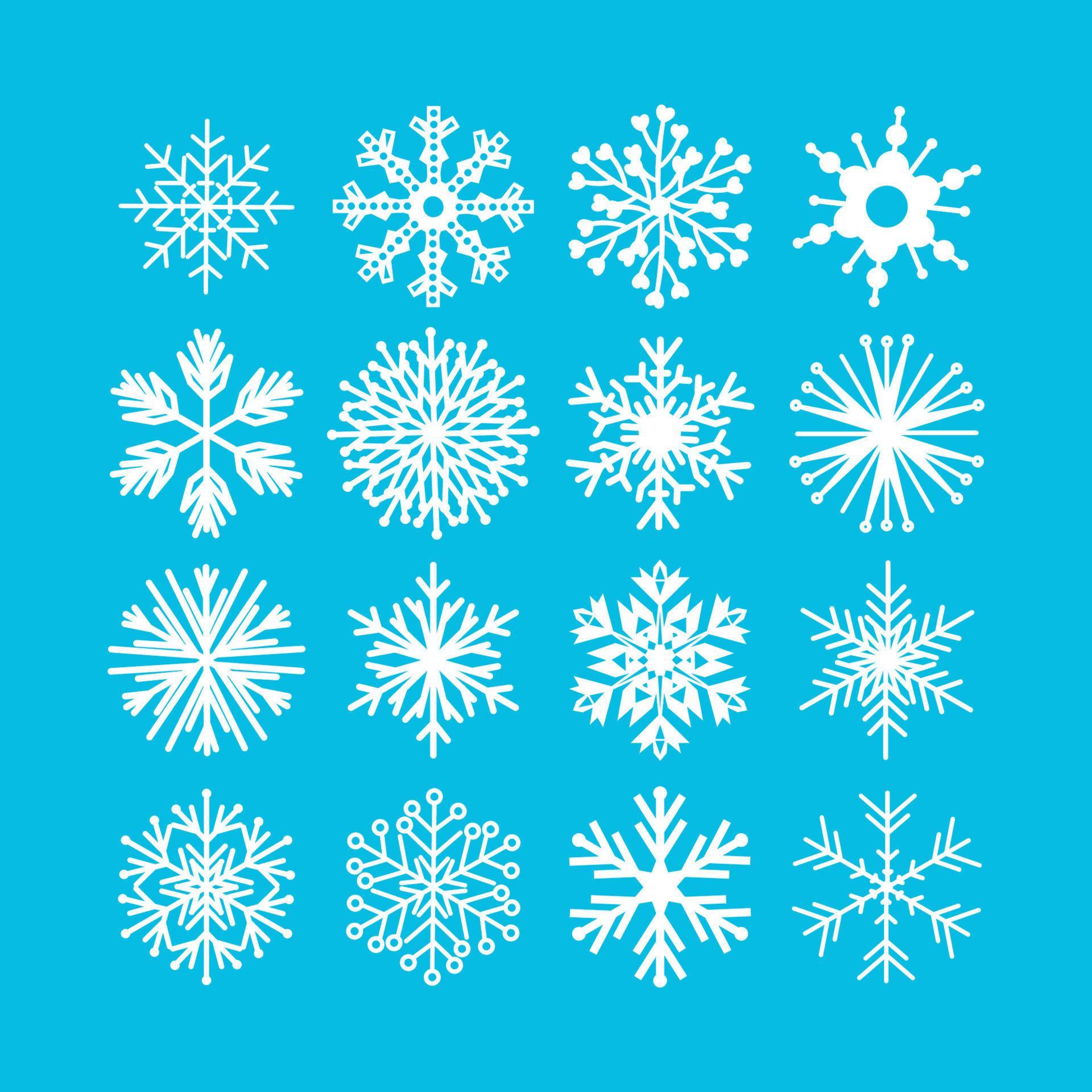 White snowflake vector clipart set 22781712 Vector Art at Vecteezy