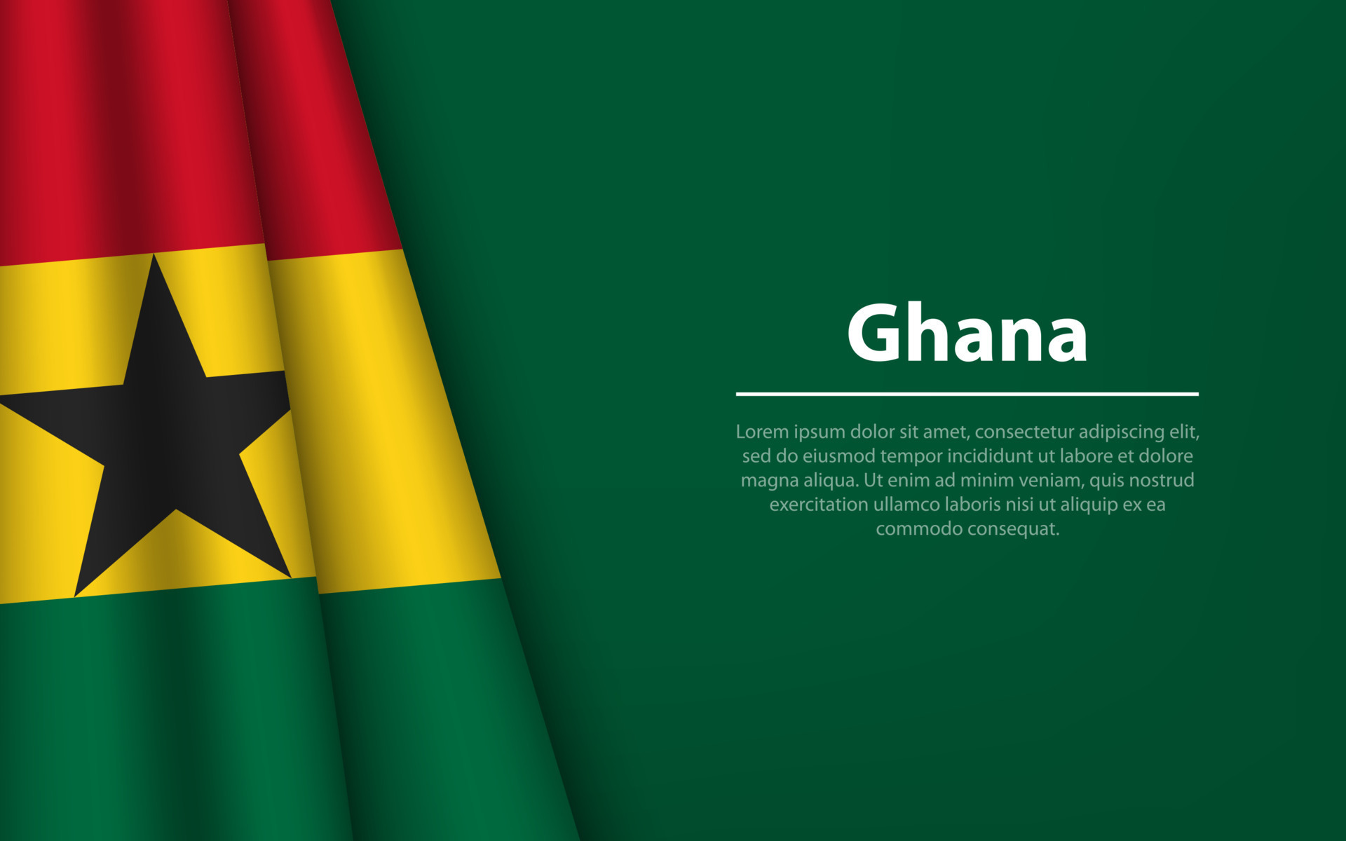 Wave flag of Ghana with copyspace background. 22783717 Vector Art at Vecteezy