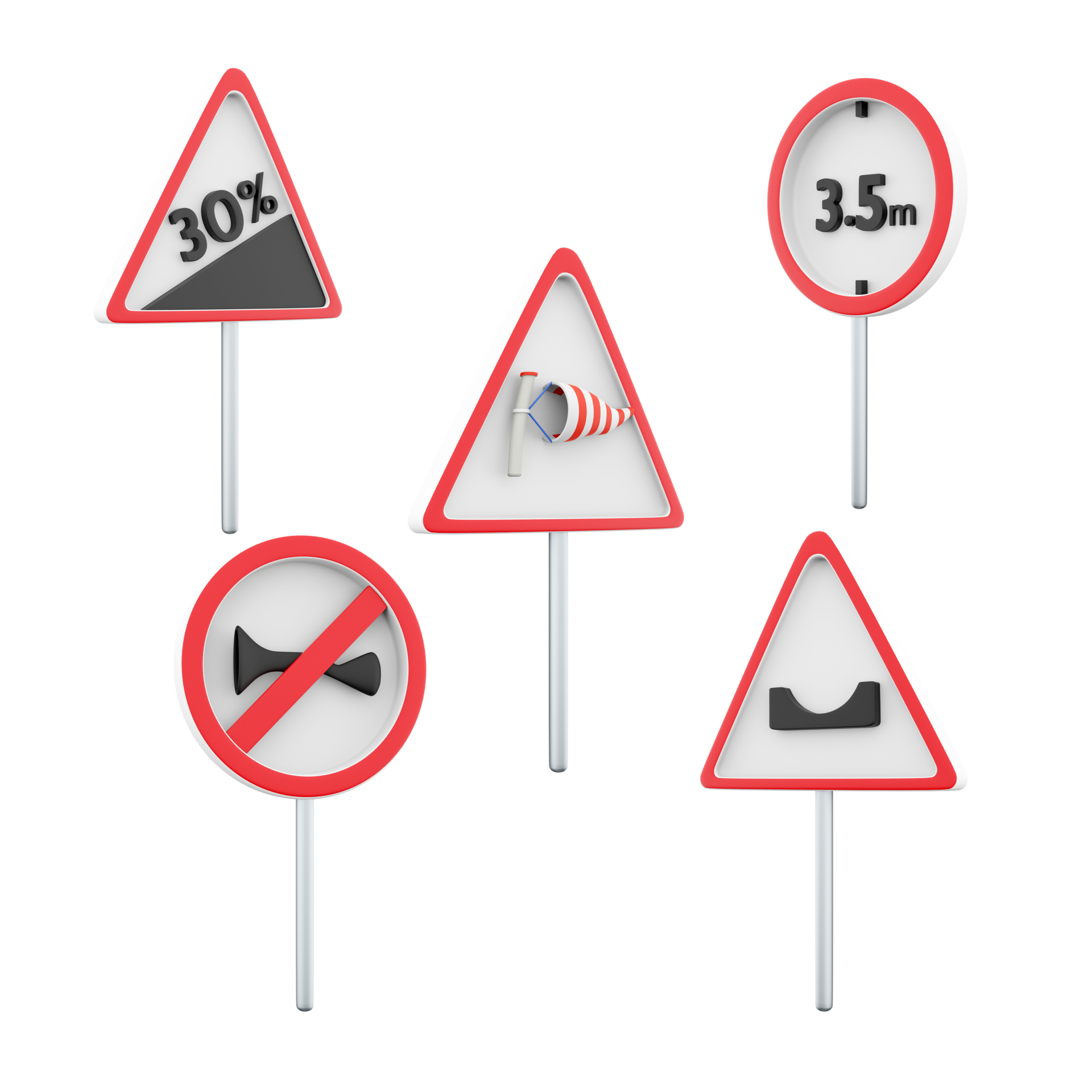 3d rendering prohibiting the passage of vehicles with a height of more than 3.5 meters, Hole in ...