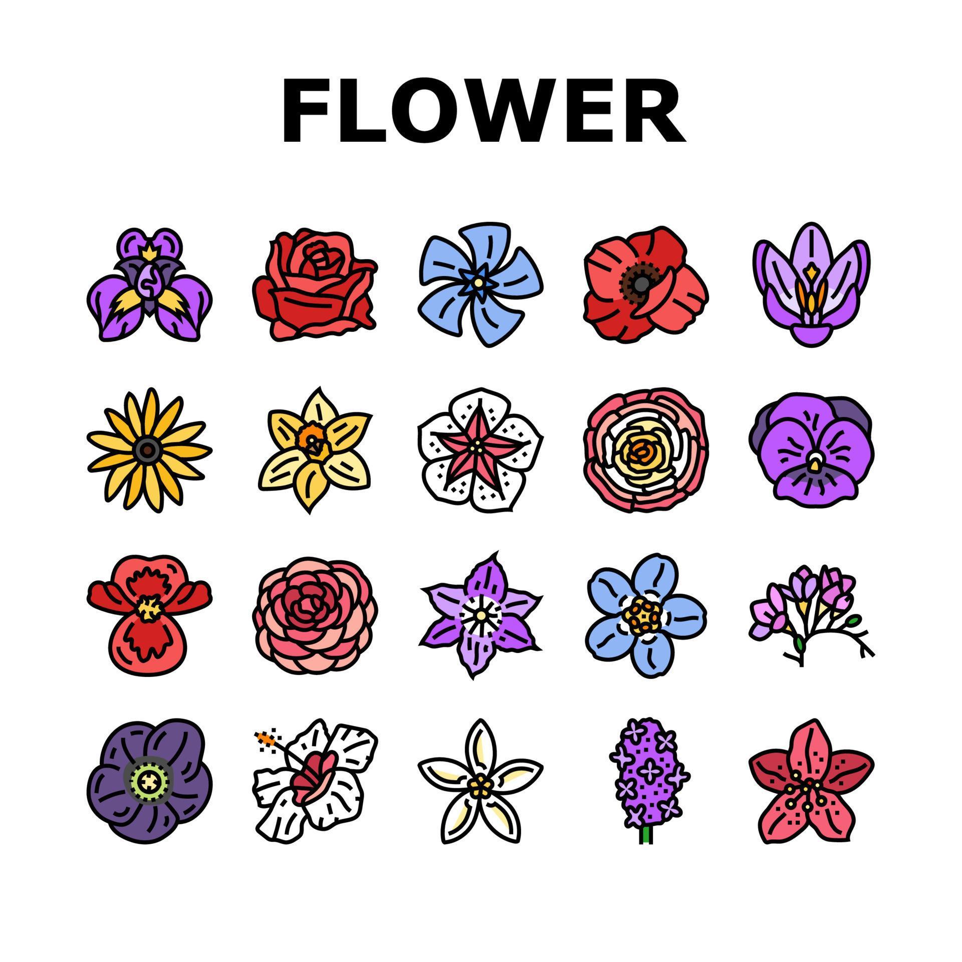 flower blossom spring icons set vector 22789735 Vector Art at Vecteezy
