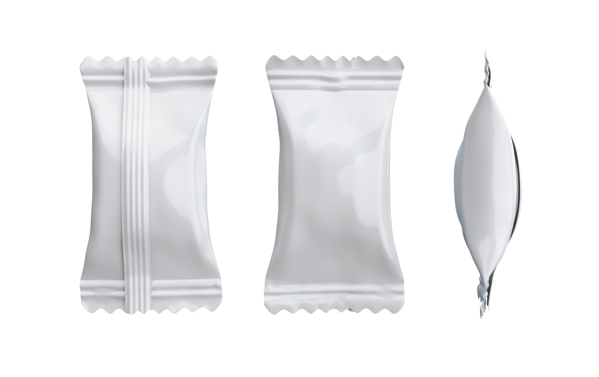 Candy Wrapper Packaging White Polyethylene Package Snack Bar 3d