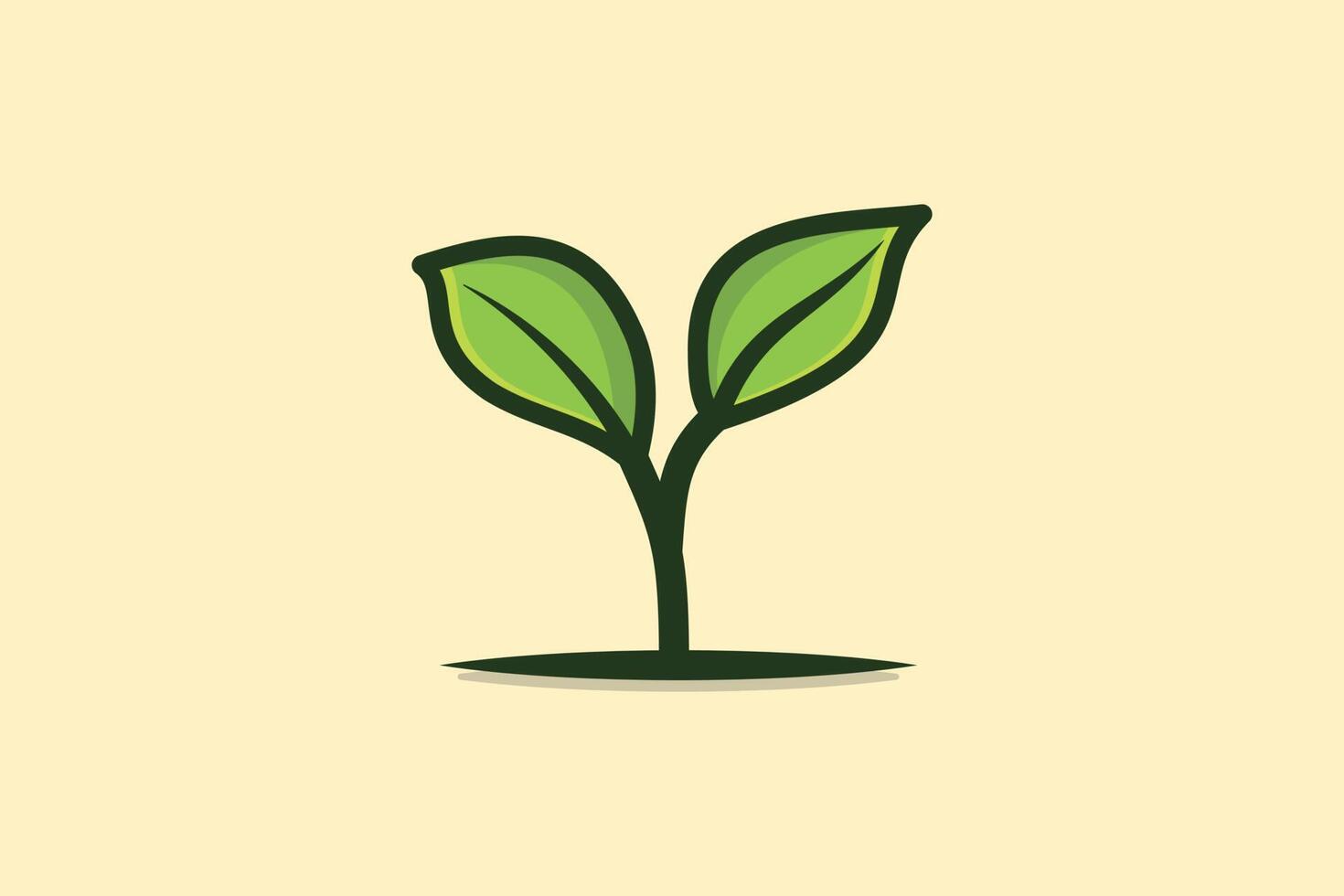 Seedling Green Plant Vector Illustration Nature Object Icon Concept