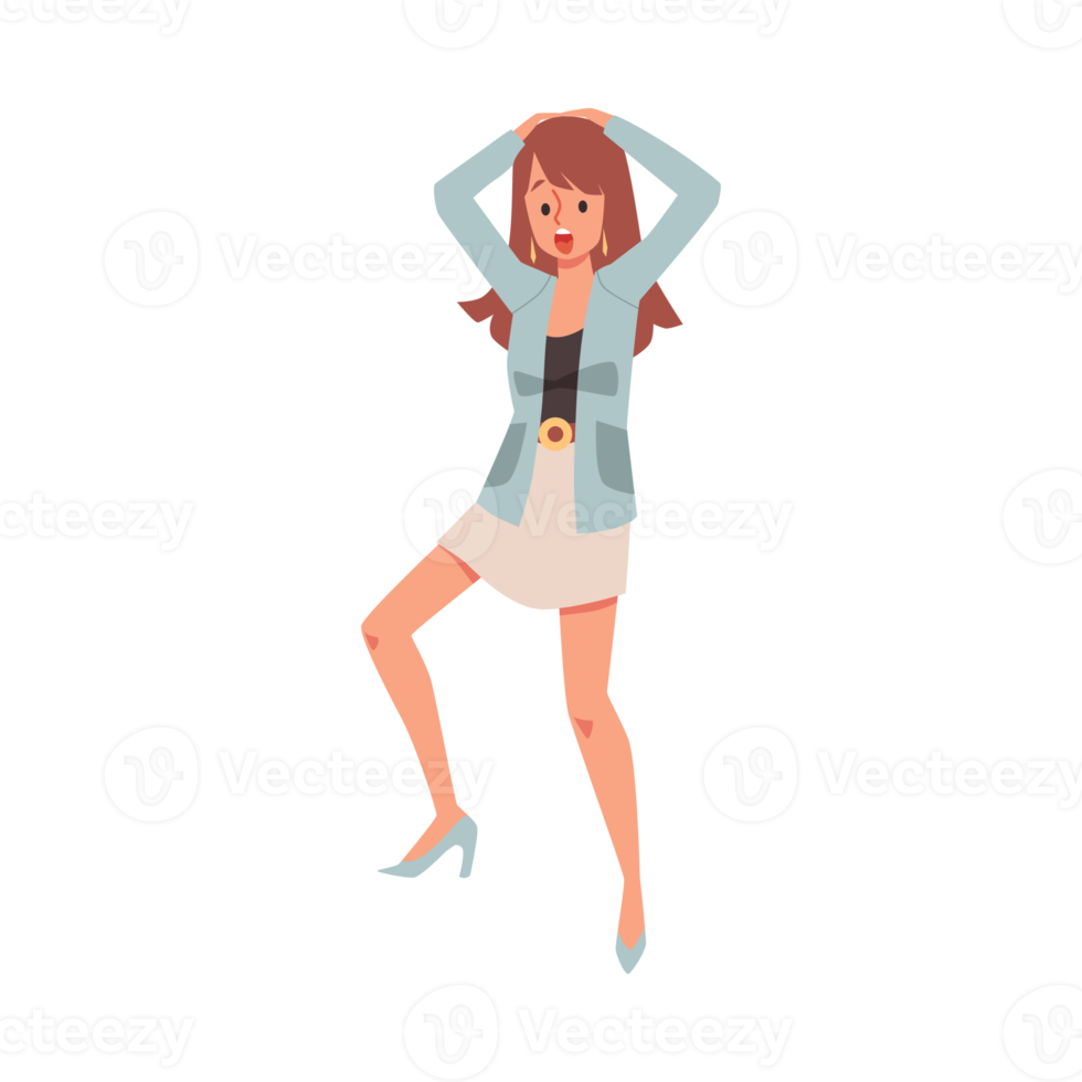 Panic Woman Afraid And Screaming In Fear Flat Illustration Isolated 22791941 Png